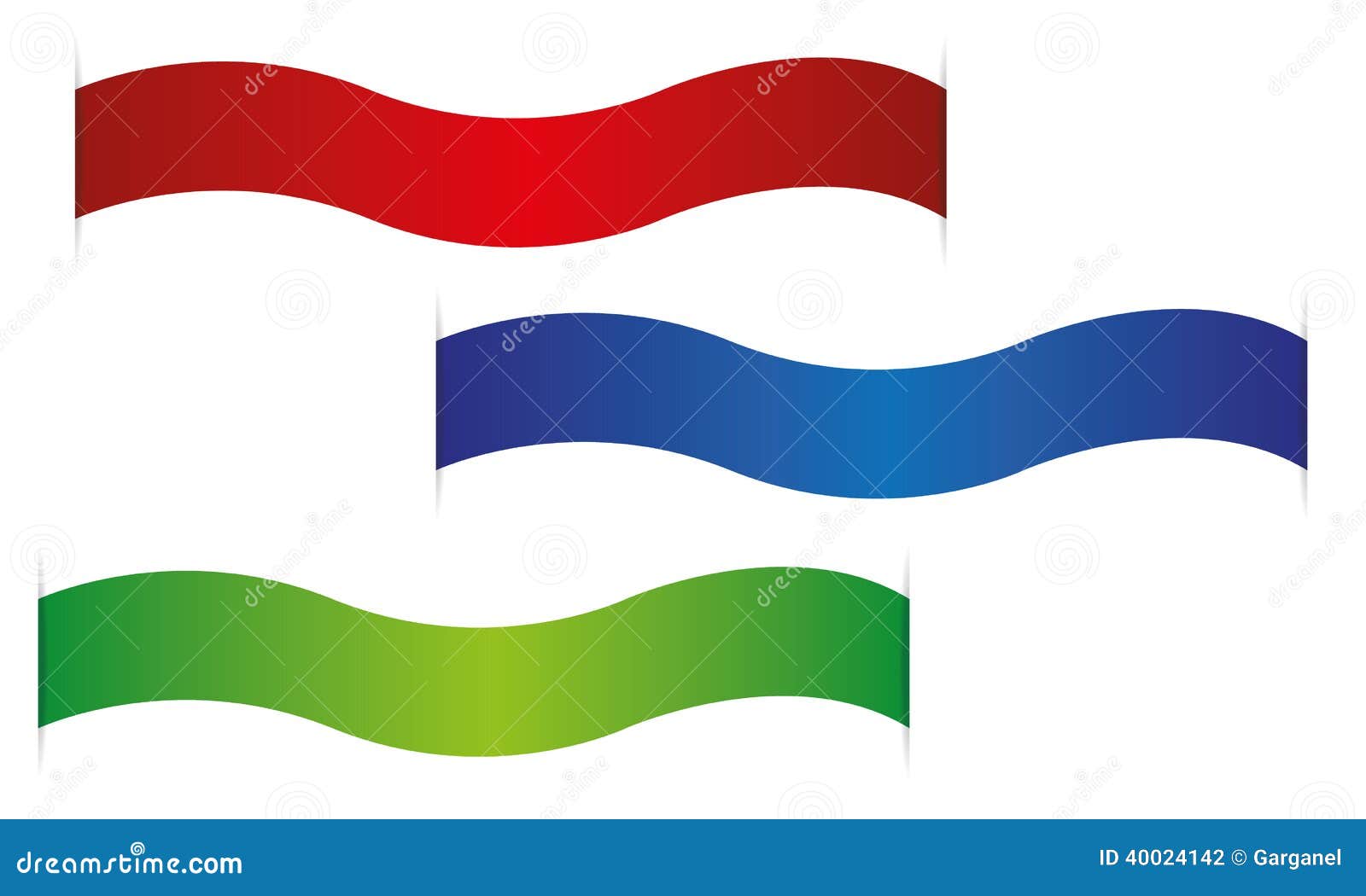 Three color ribbons stock vector. Illustration of compare - 40024142