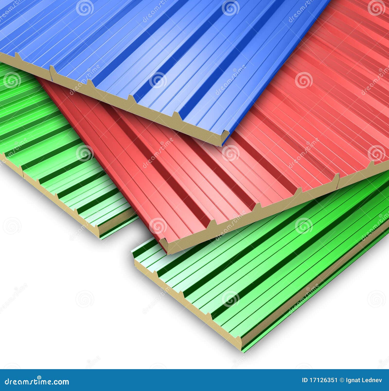 Three color Roof Panels stock illustration. Illustration of three ...