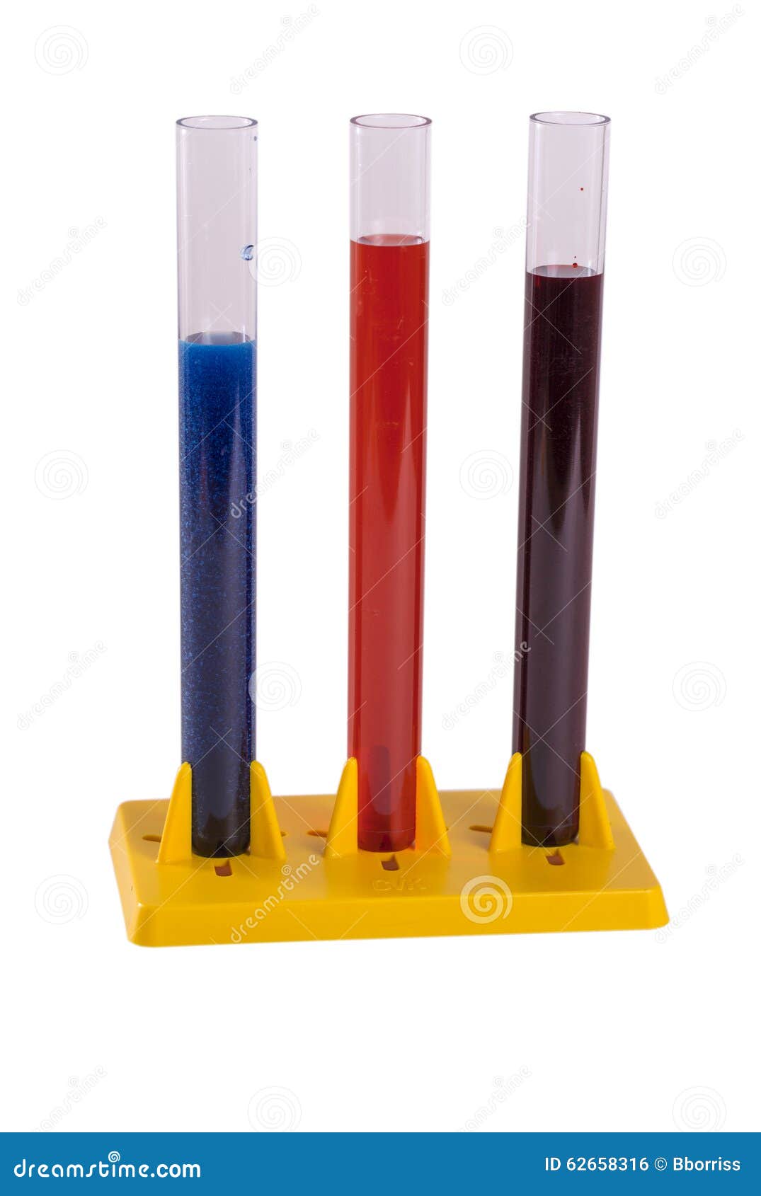 Three Color Test Tubes for Experiments Stock Photo - Image of isolated ...
