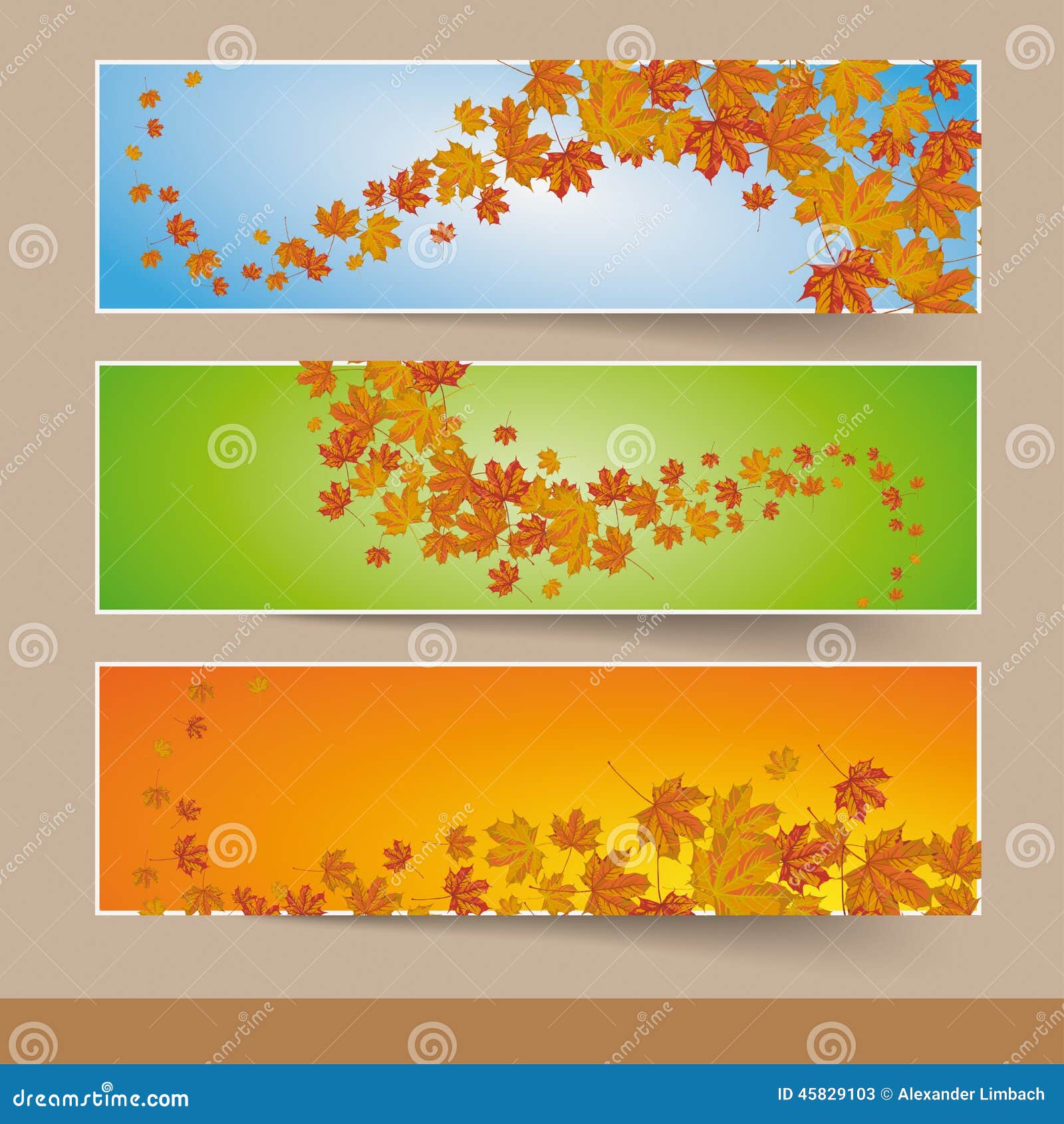 Three Colored Autumn Banners Stock Vector - Illustration of etikette ...