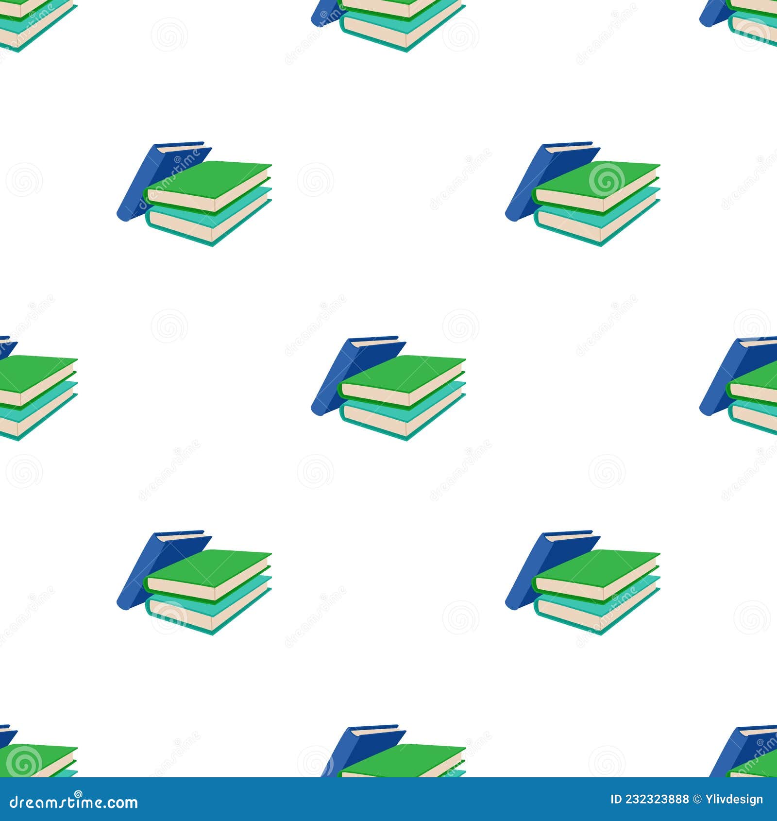 Three Colored Books Pattern Seamless Vector Stock Vector - Illustration ...