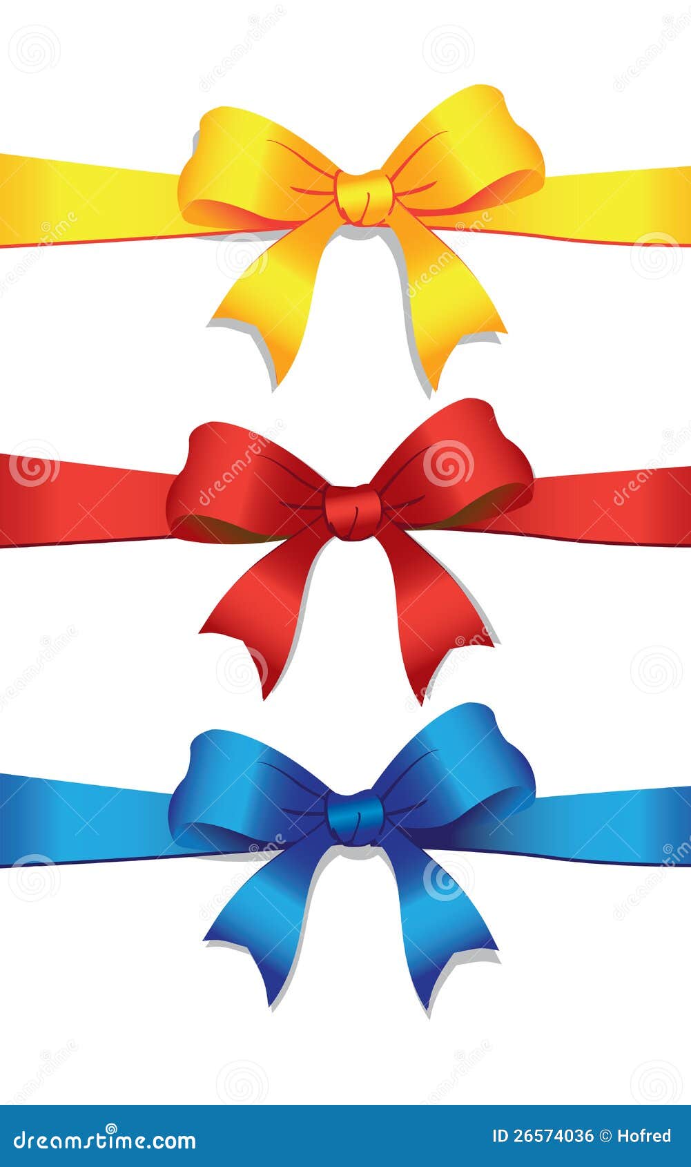 Three colored bows stock vector. Illustration of holiday - 26574036