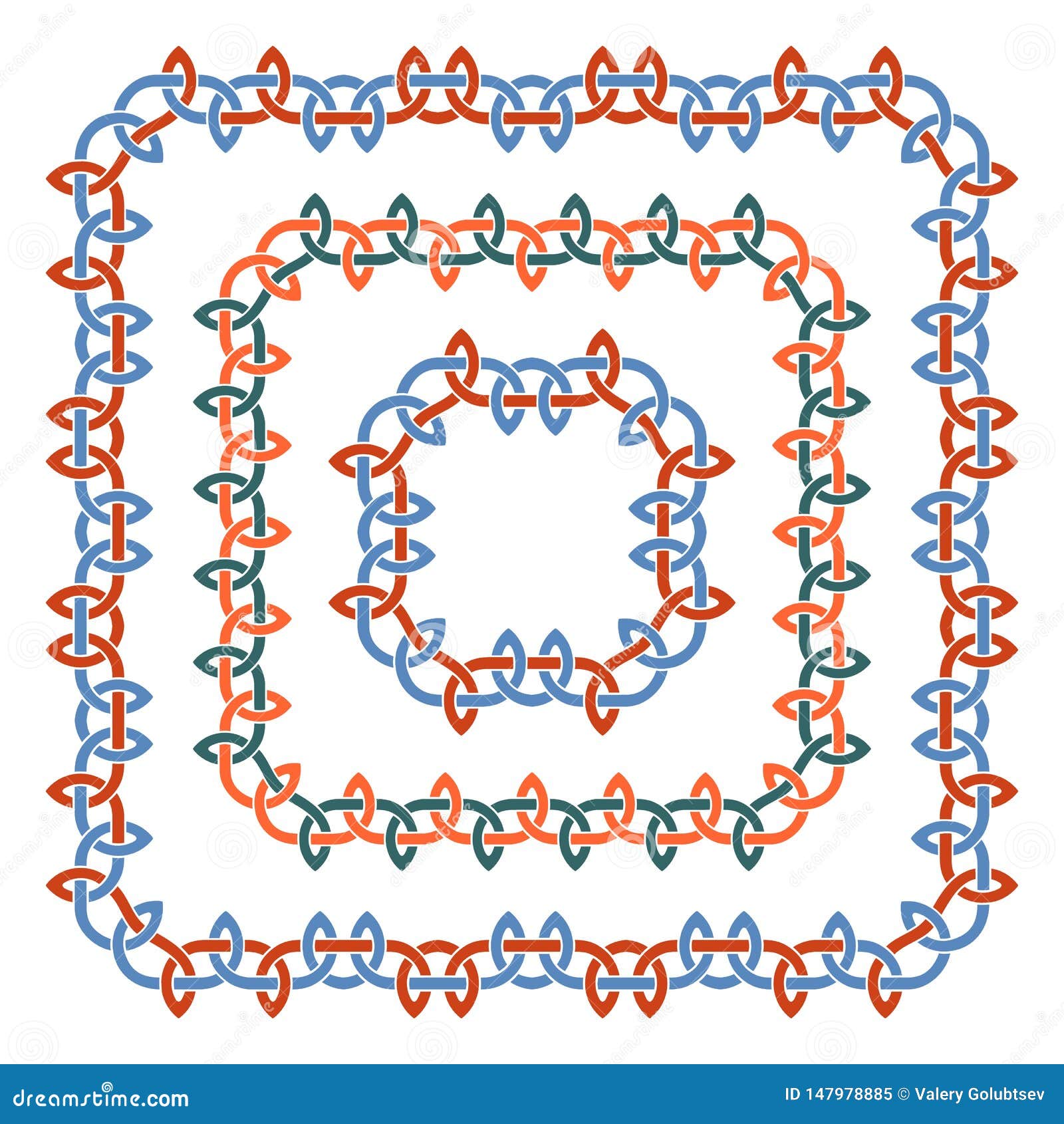 Three Colored Celtic Frames. it Consists of Patterns. Vector Set Stock ...