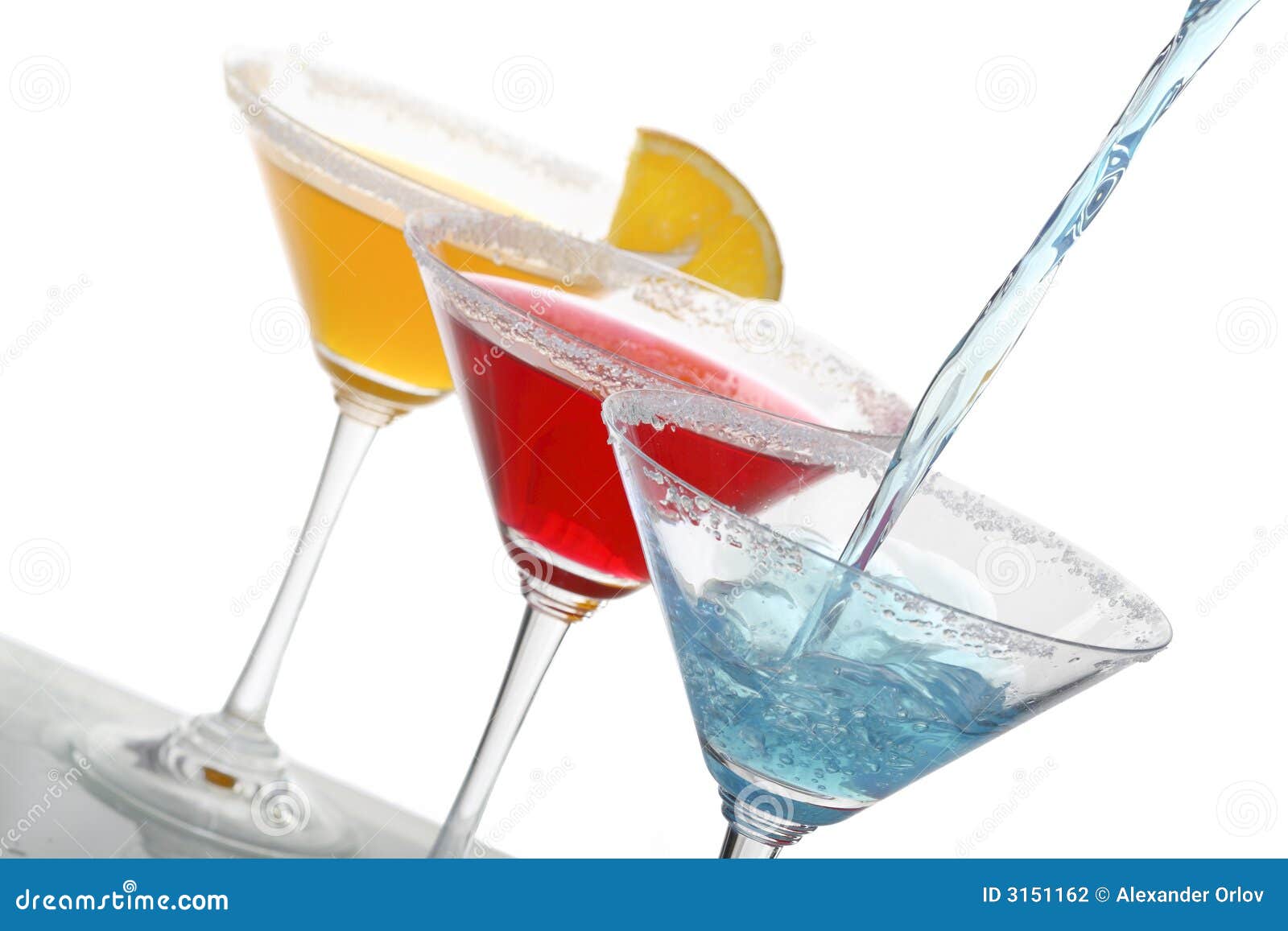 Three colored cocktails stock photo. Image of tonic, party - 3151162
