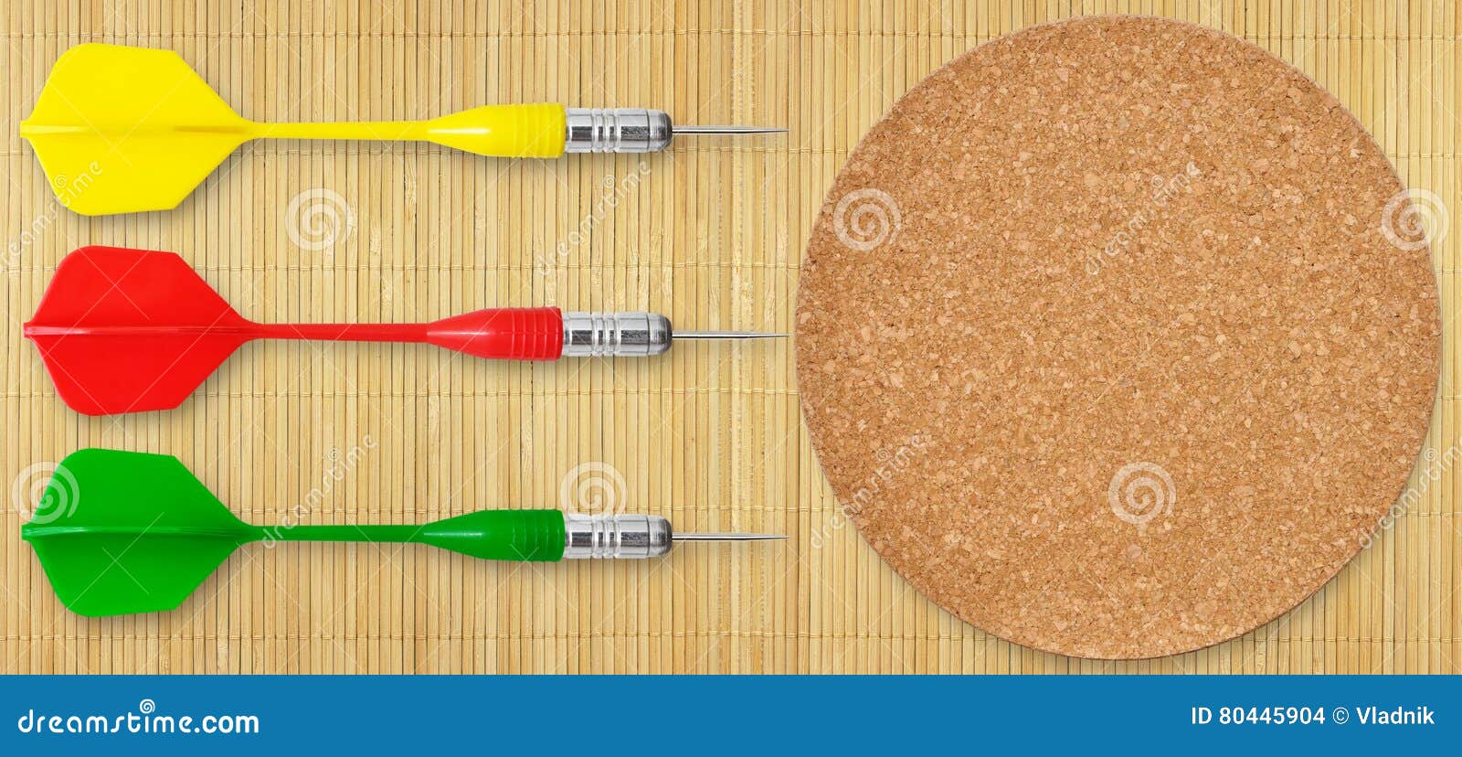 Three Colored Darts and a Cork Circle Stock Photo - Image of target ...
