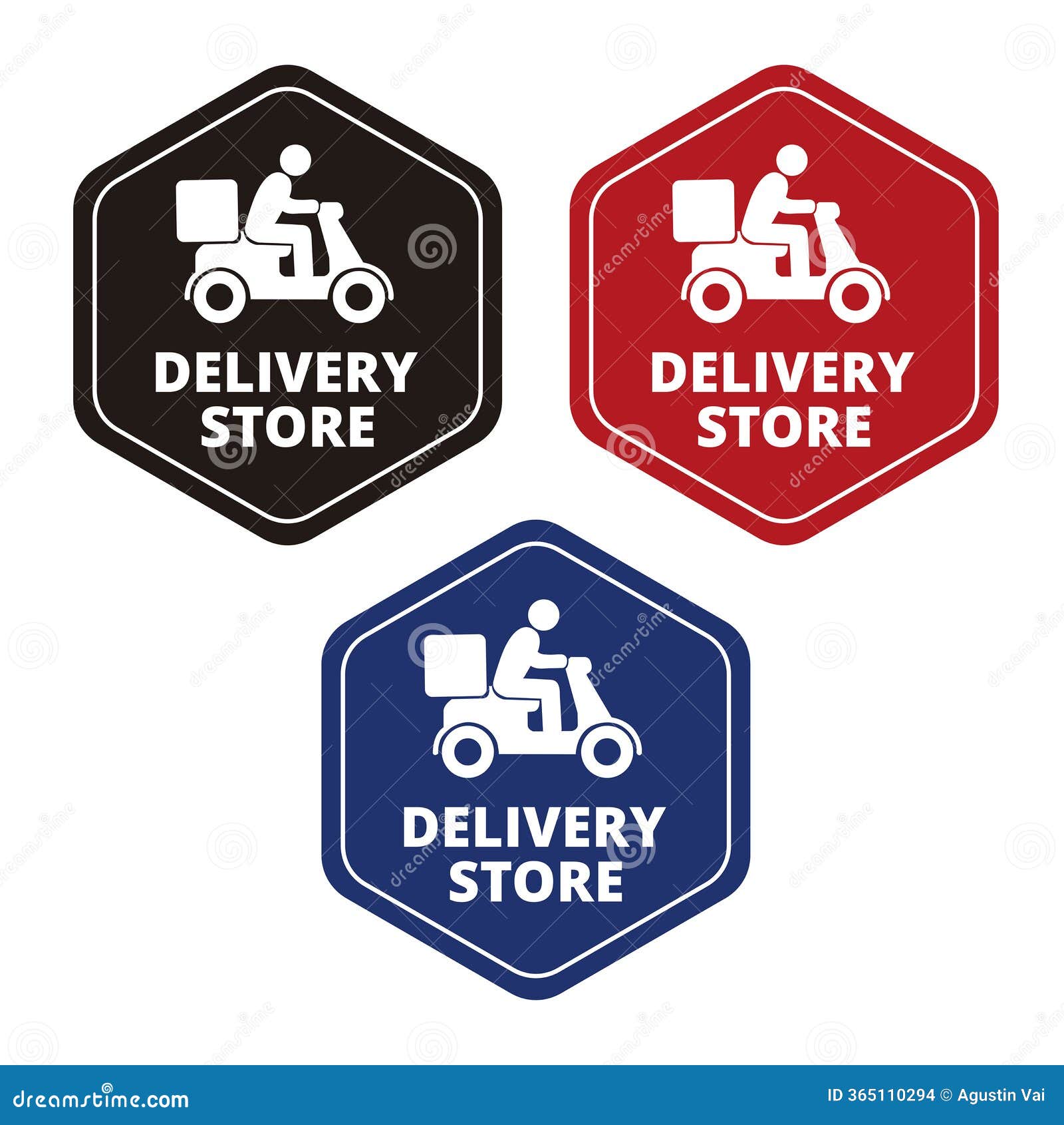 Set Colored Delivery Boy With Box Vector Illustration | CartoonDealer ...
