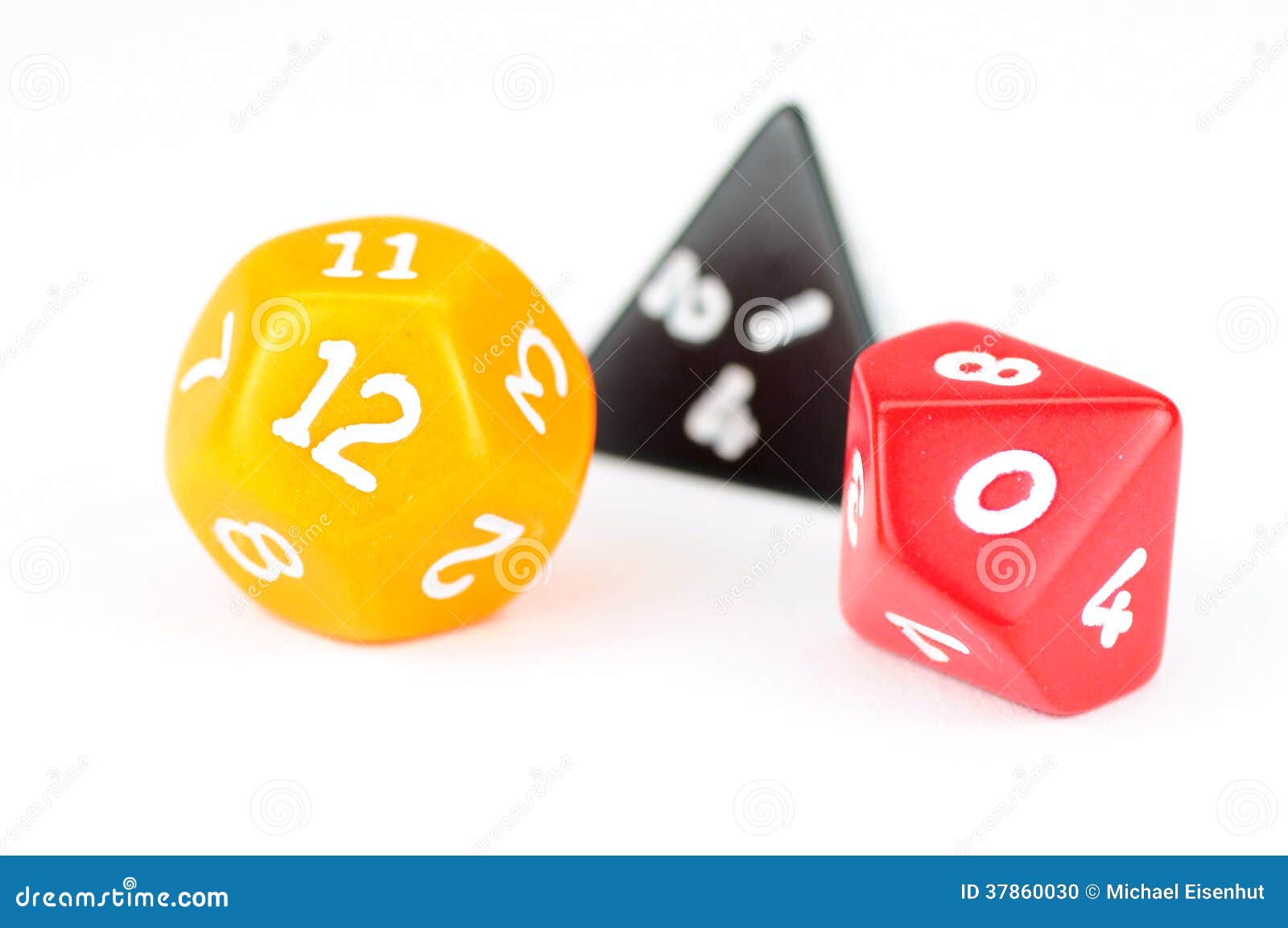 Three Colored Dice on White Stock Photo - Image of macro, number: 37860030
