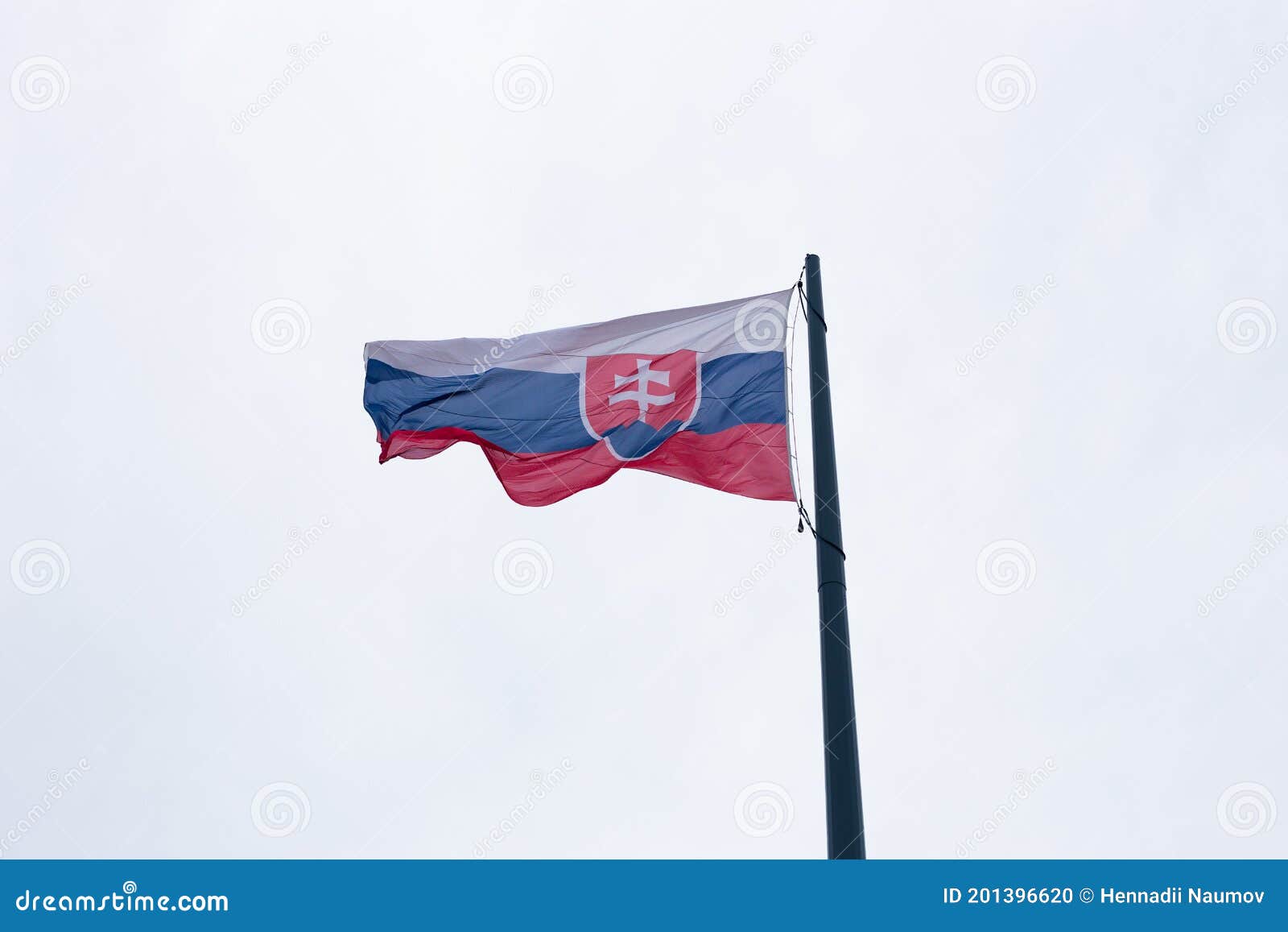 Three-colored Flag of Slovakia Waving in the Wind Stock Photo - Image ...