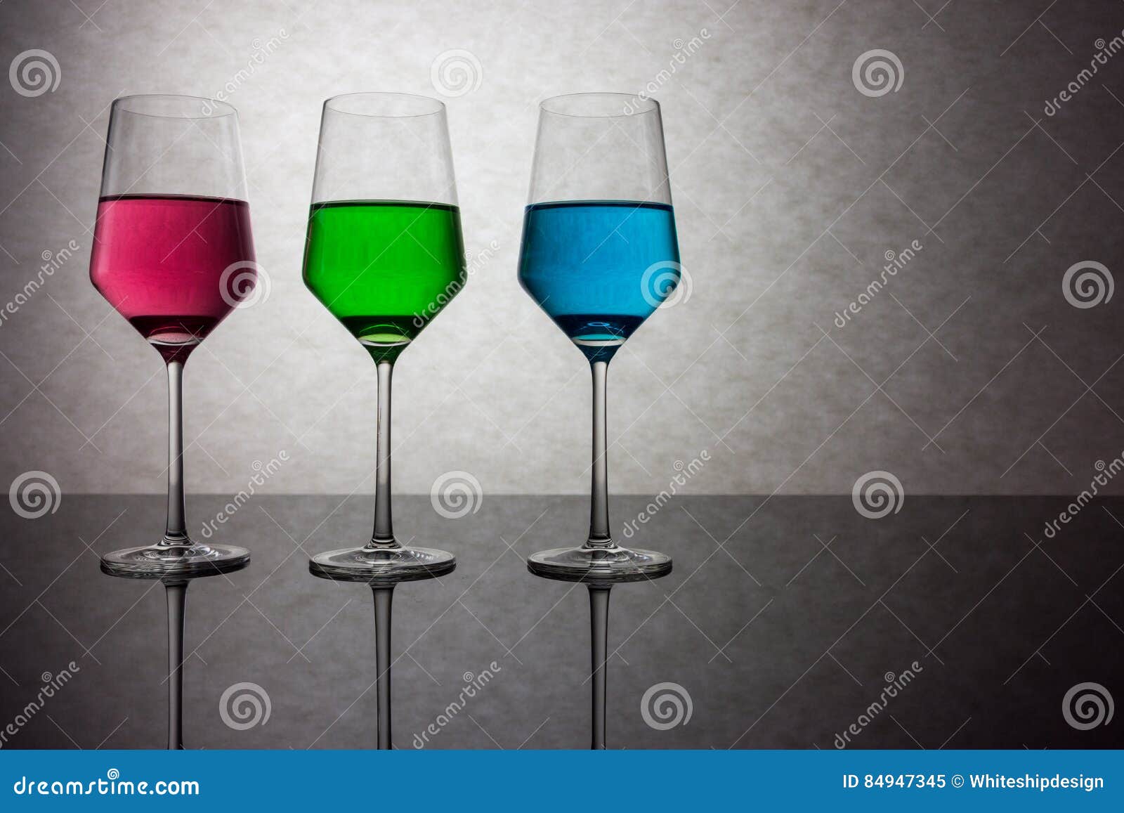 Three Colored Glasses of Water RGB Stock Image - Image of liquid, drink ...