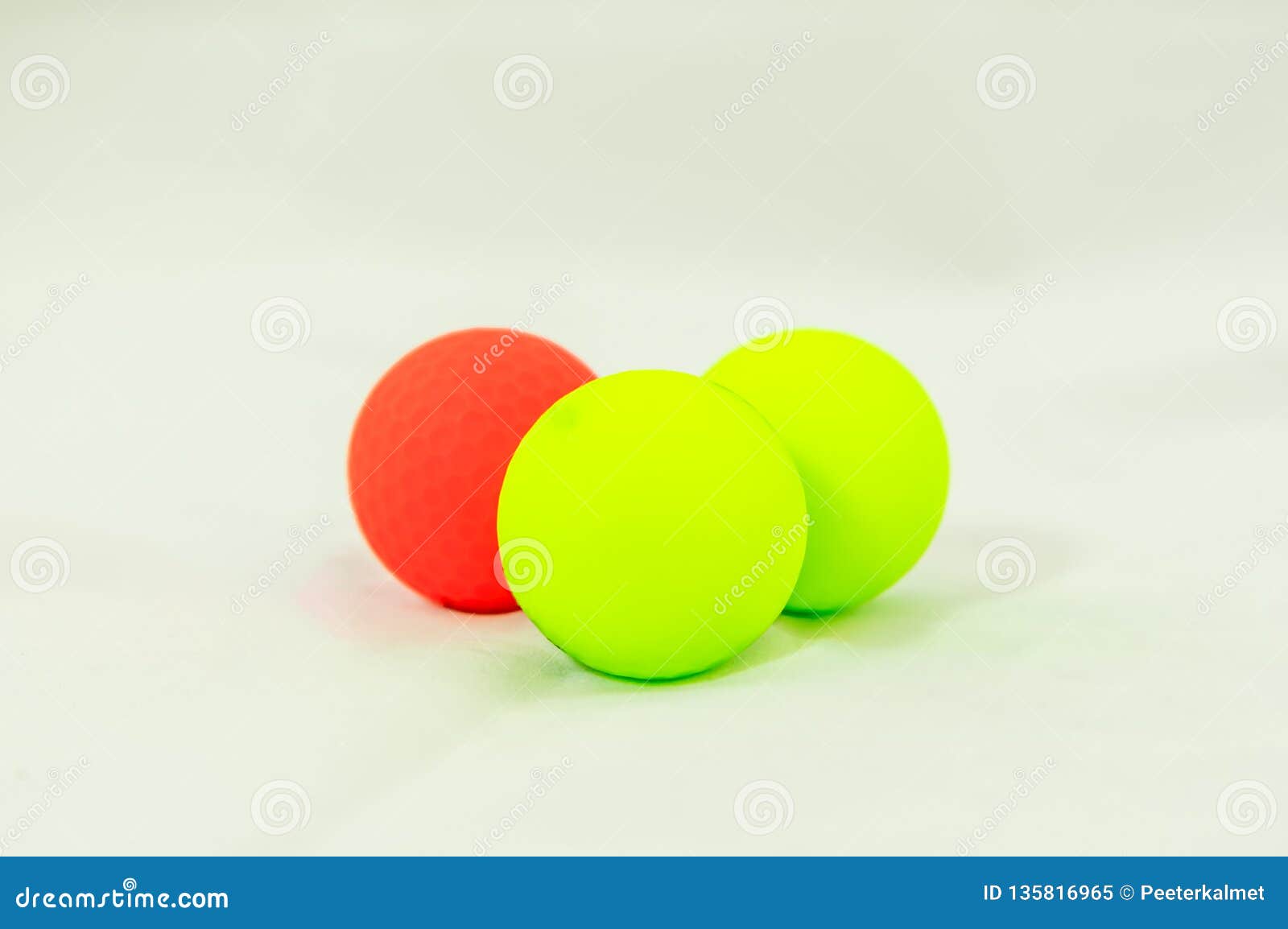 Three colored golf balls stock image. Image of colorful - 135816965