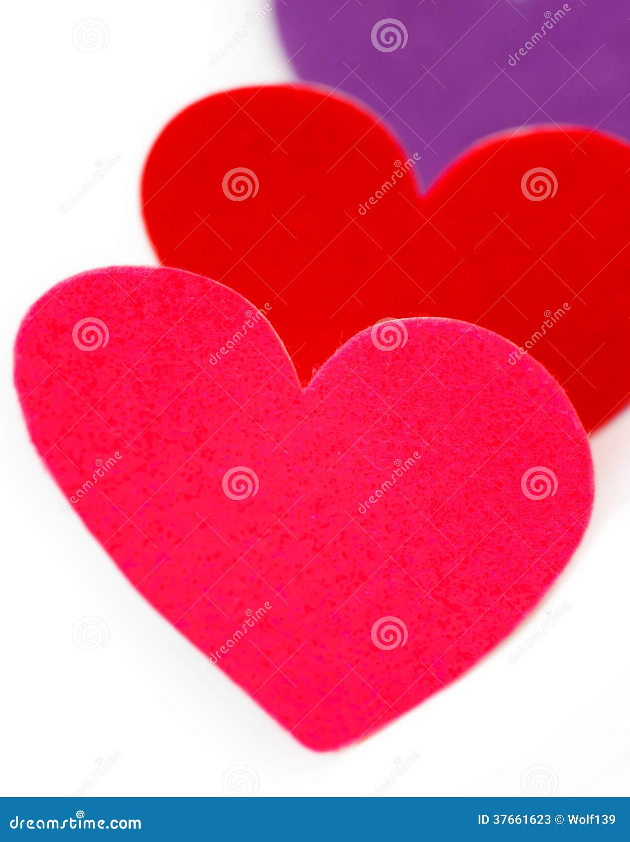Three colored heart shapes stock image. Image of symbol - 37661623