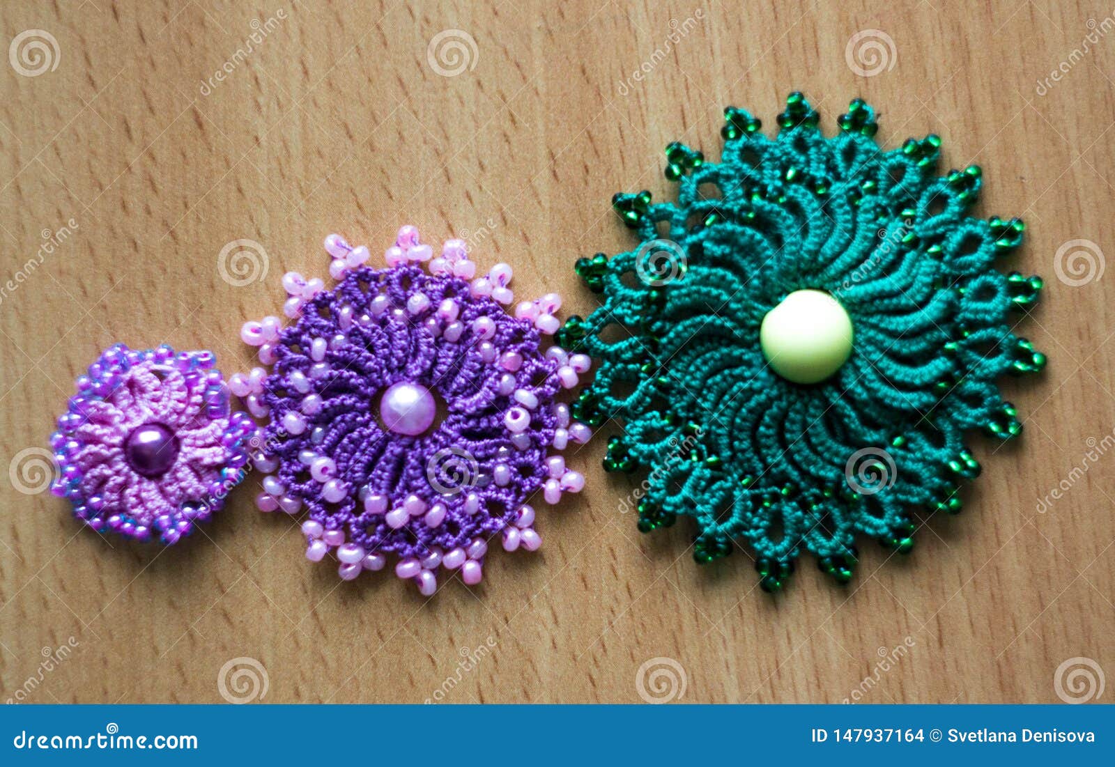 Three Colored Lace Elements Stock Photo - Image of beauty, shiny: 147937164