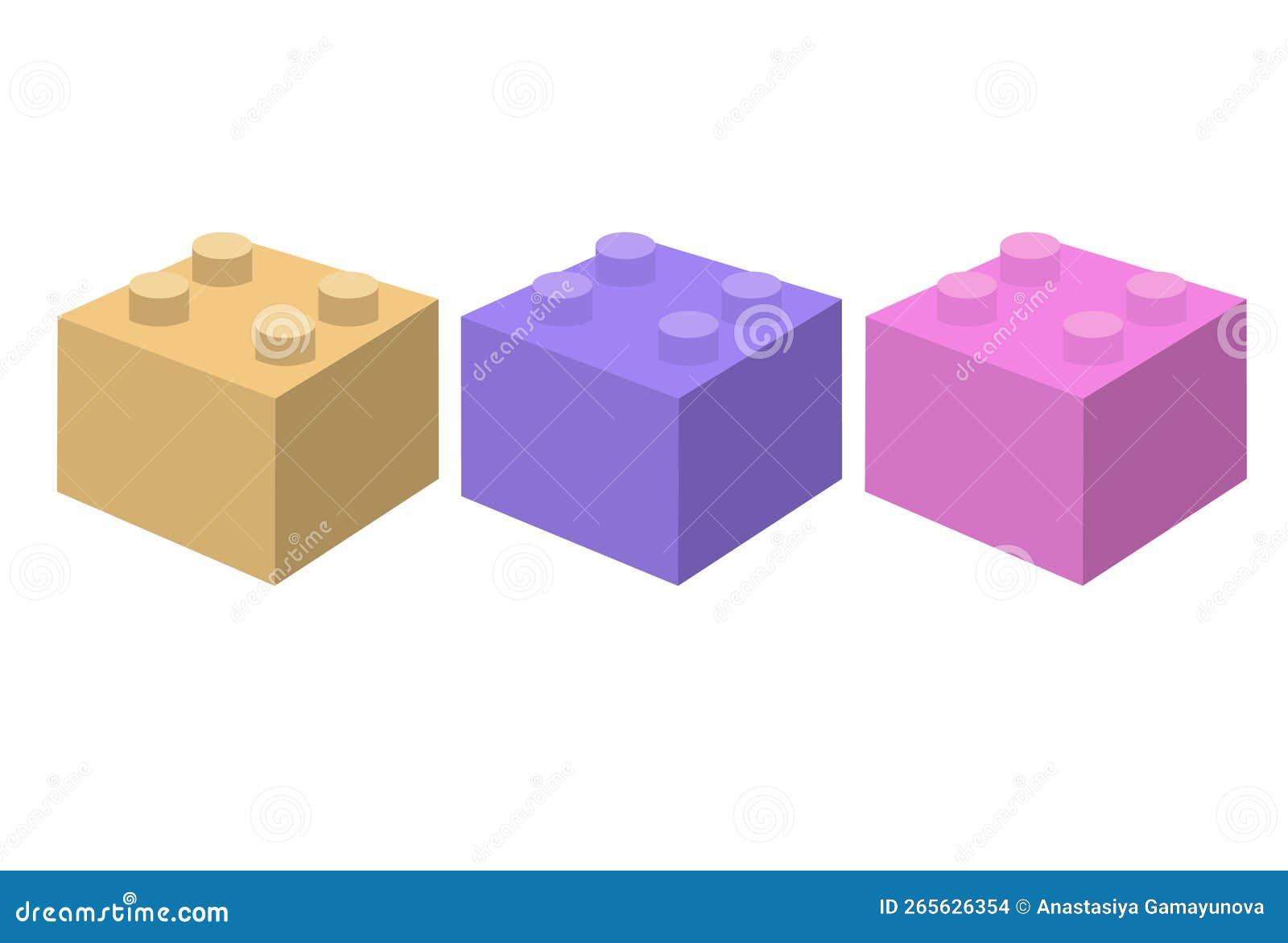 Three Colored Lego Construction Elements Stock Vector - Illustration of ...