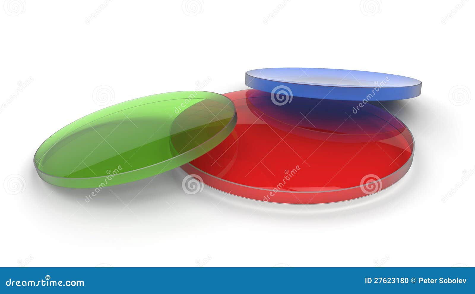 Three colored lenses stock photo. Image of heliofilter - 27623180
