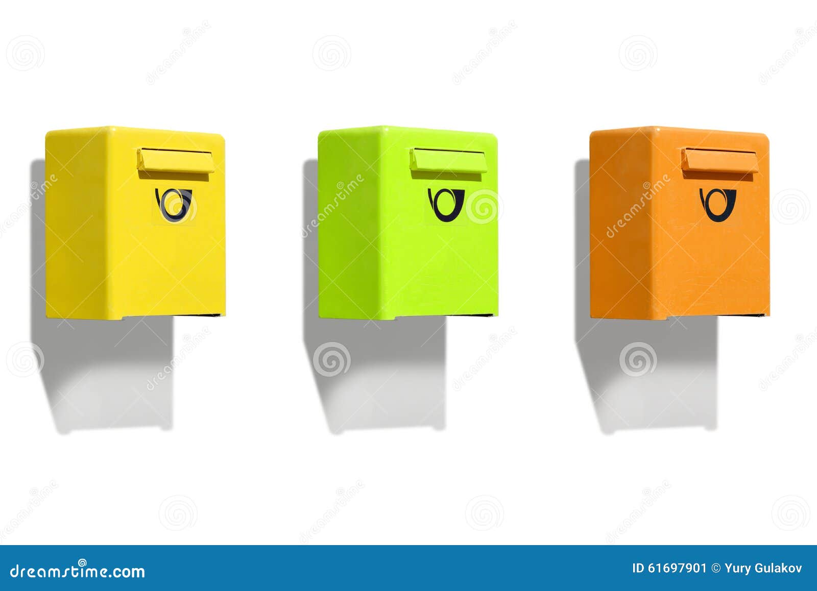 Three colored letterbox stock image. Image of letter - 61697901