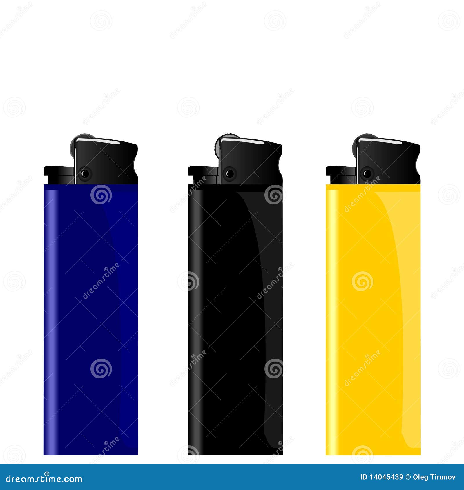 Three colored lighter stock vector. Illustration of simplicity - 14045439