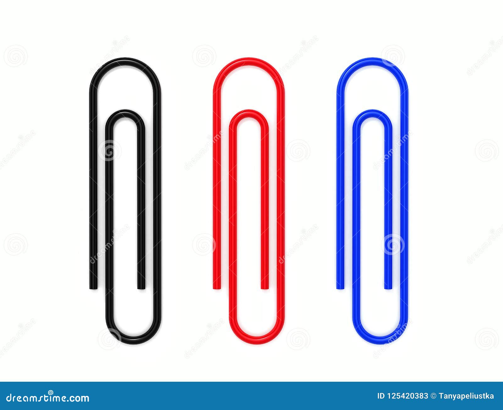 Three colored paper clips. stock illustration. Illustration of holder ...