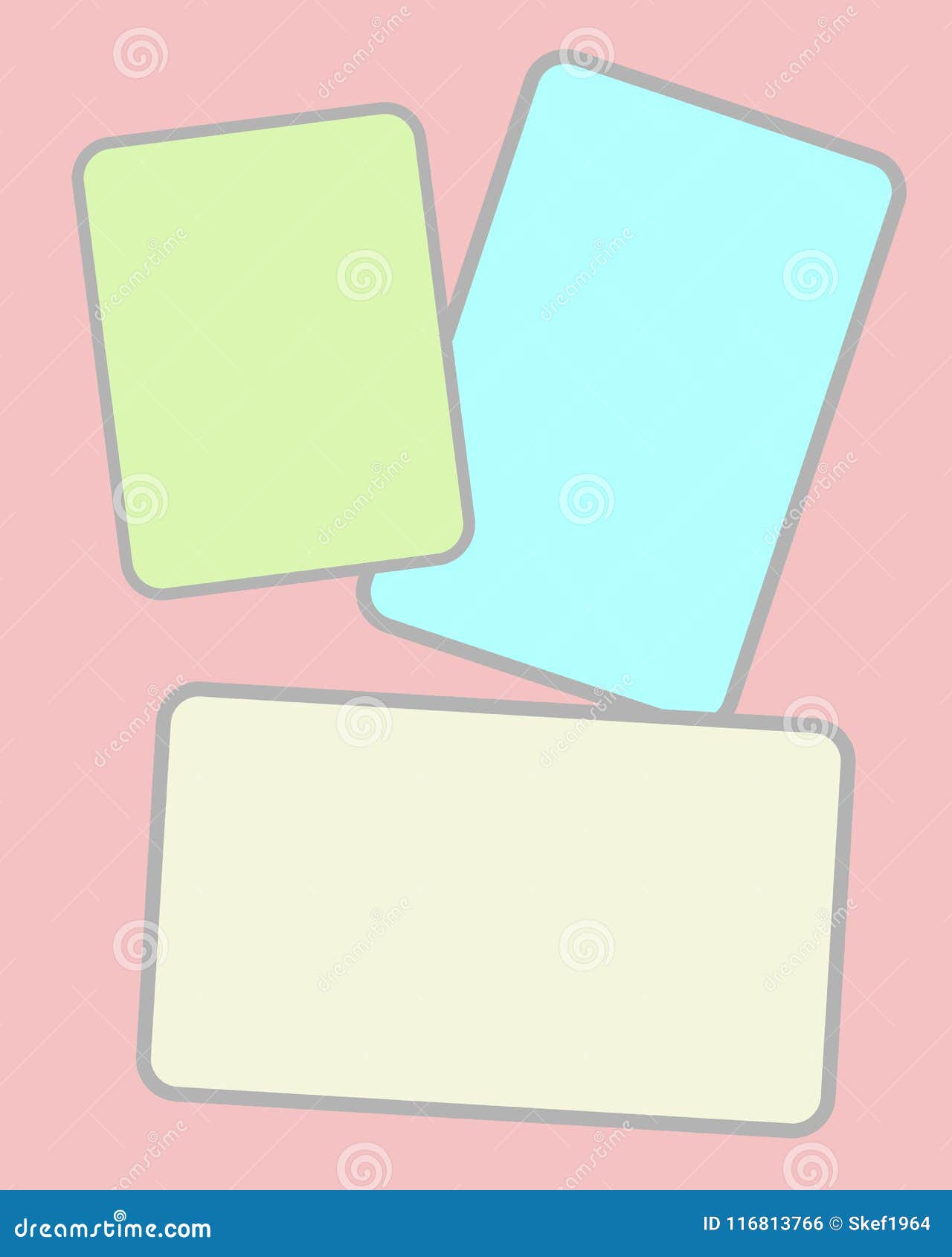 Three Colored Paper Notes Memos in Pastel Color. Stock Vector ...