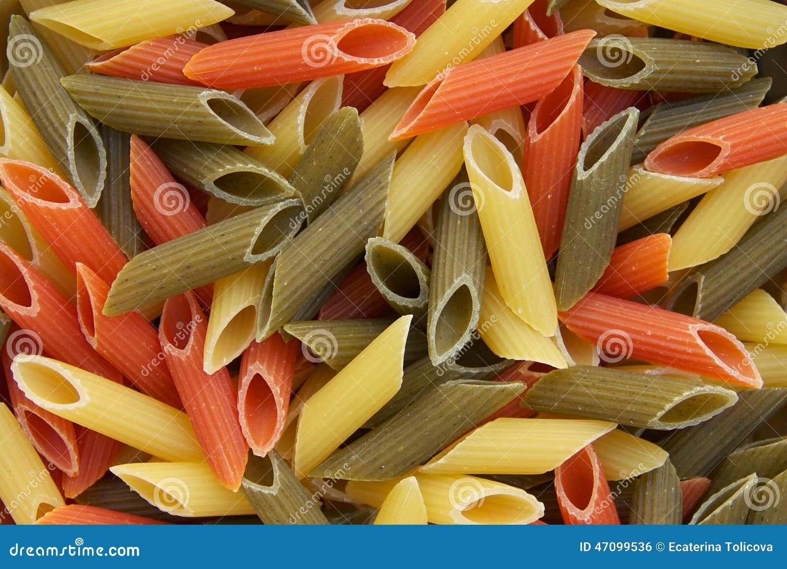 Three-colored pasta stock photo. Image of tomato, cuisine - 47099536