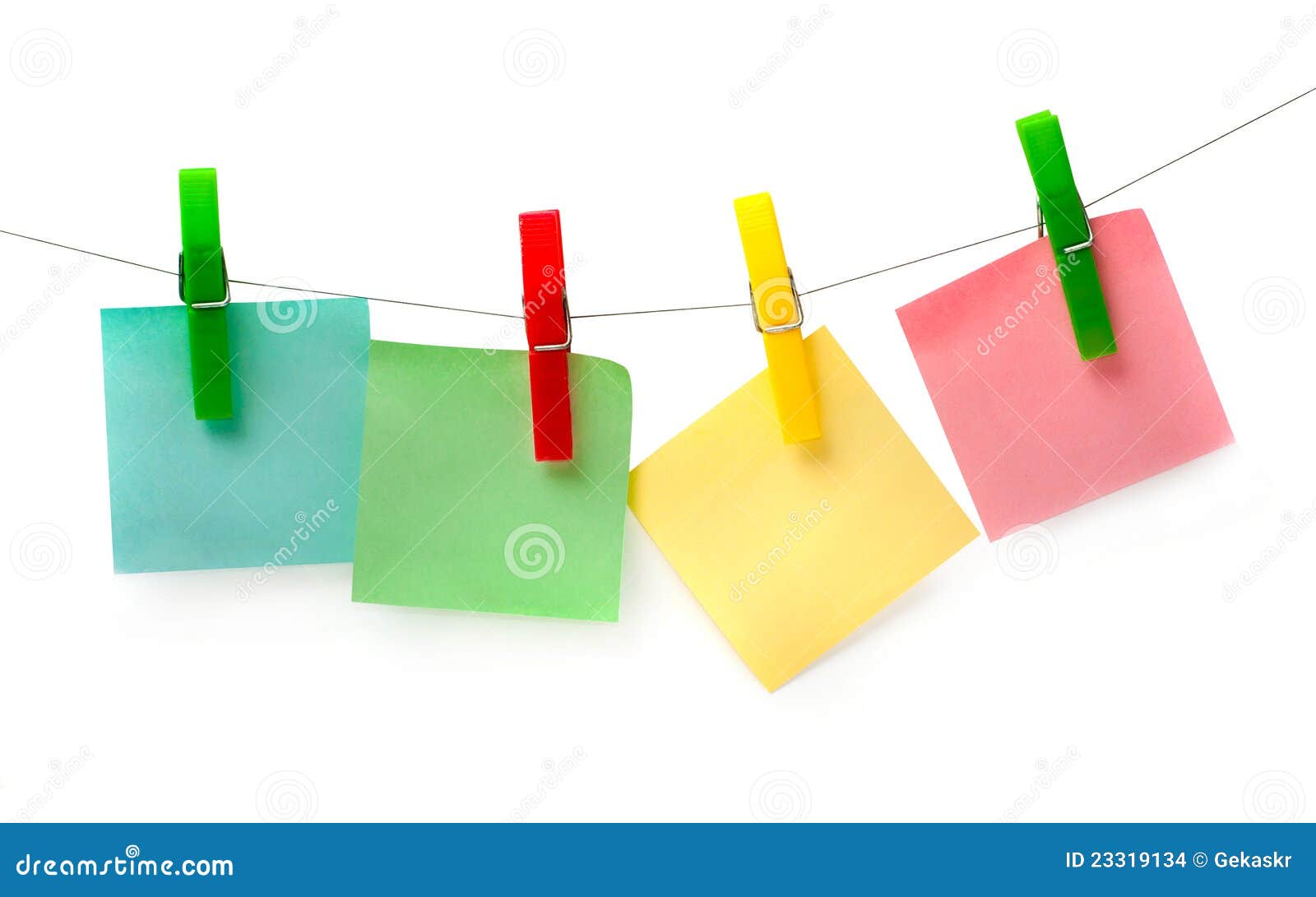 Three Colored Piece of Paper for Notes Stock Photo - Image of border ...