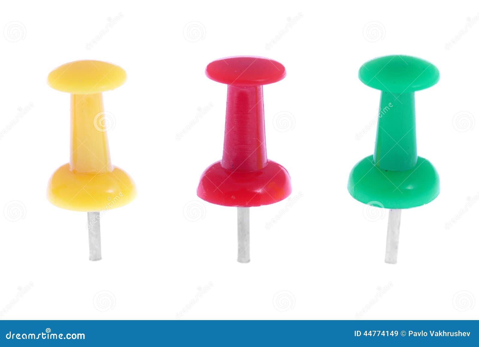Three colored pins stock image. Image of bulletin, light - 44774149