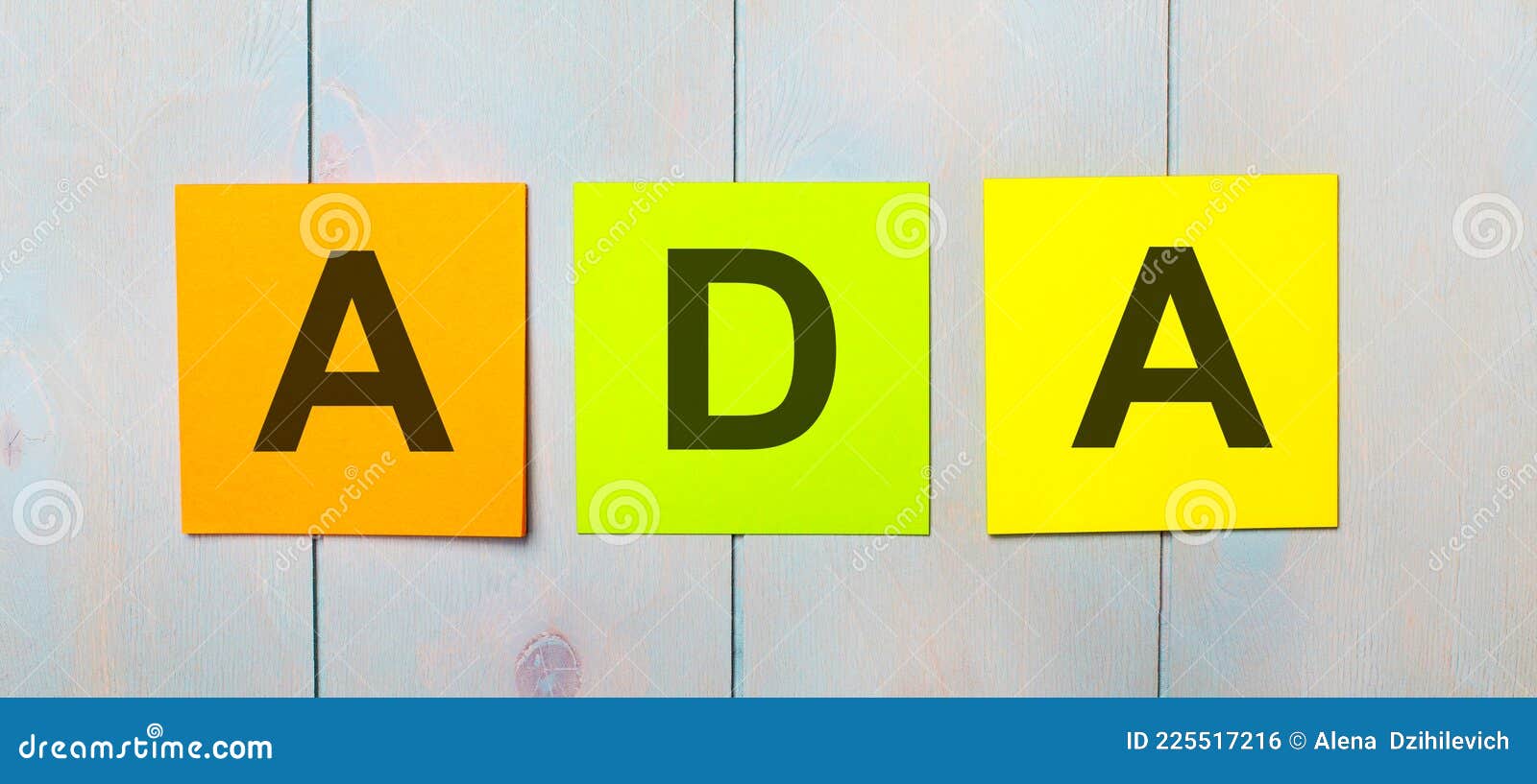 Three Colored Stickers with the Text ADA Americans with Disabilities ...