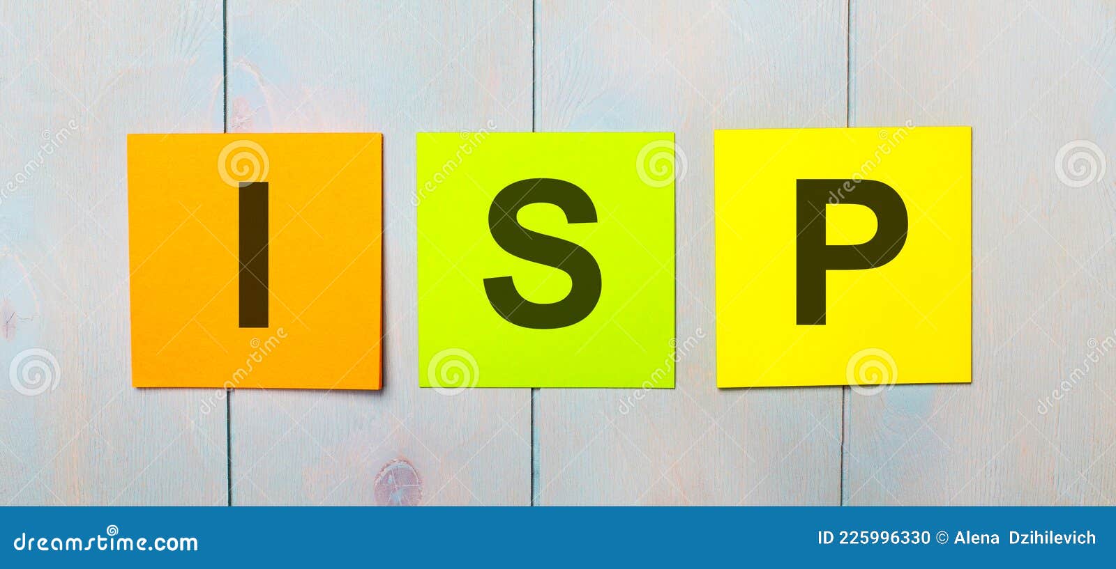Three Colored Stickers with the Text ISP Internet Service Provider on a ...