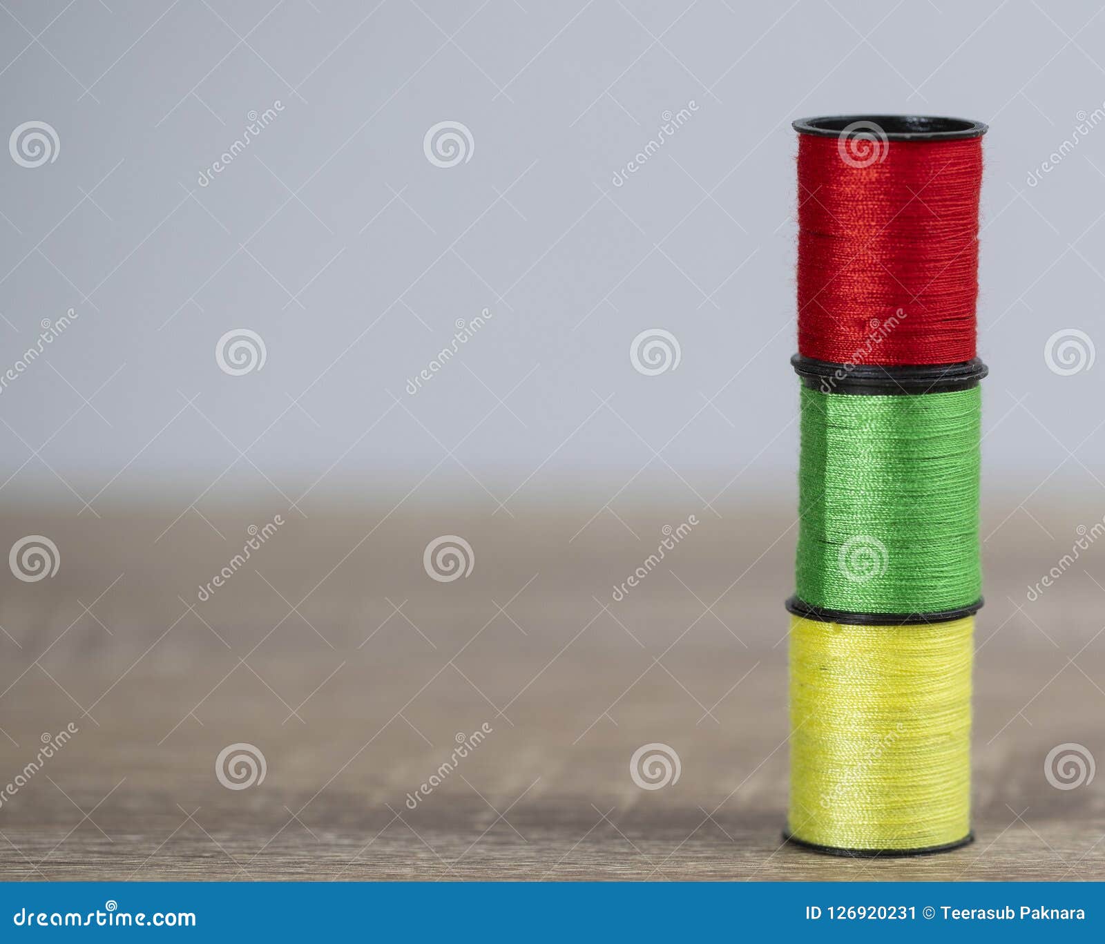 Three Colored Thread Stand on the Table. Stock Image - Image of needle ...