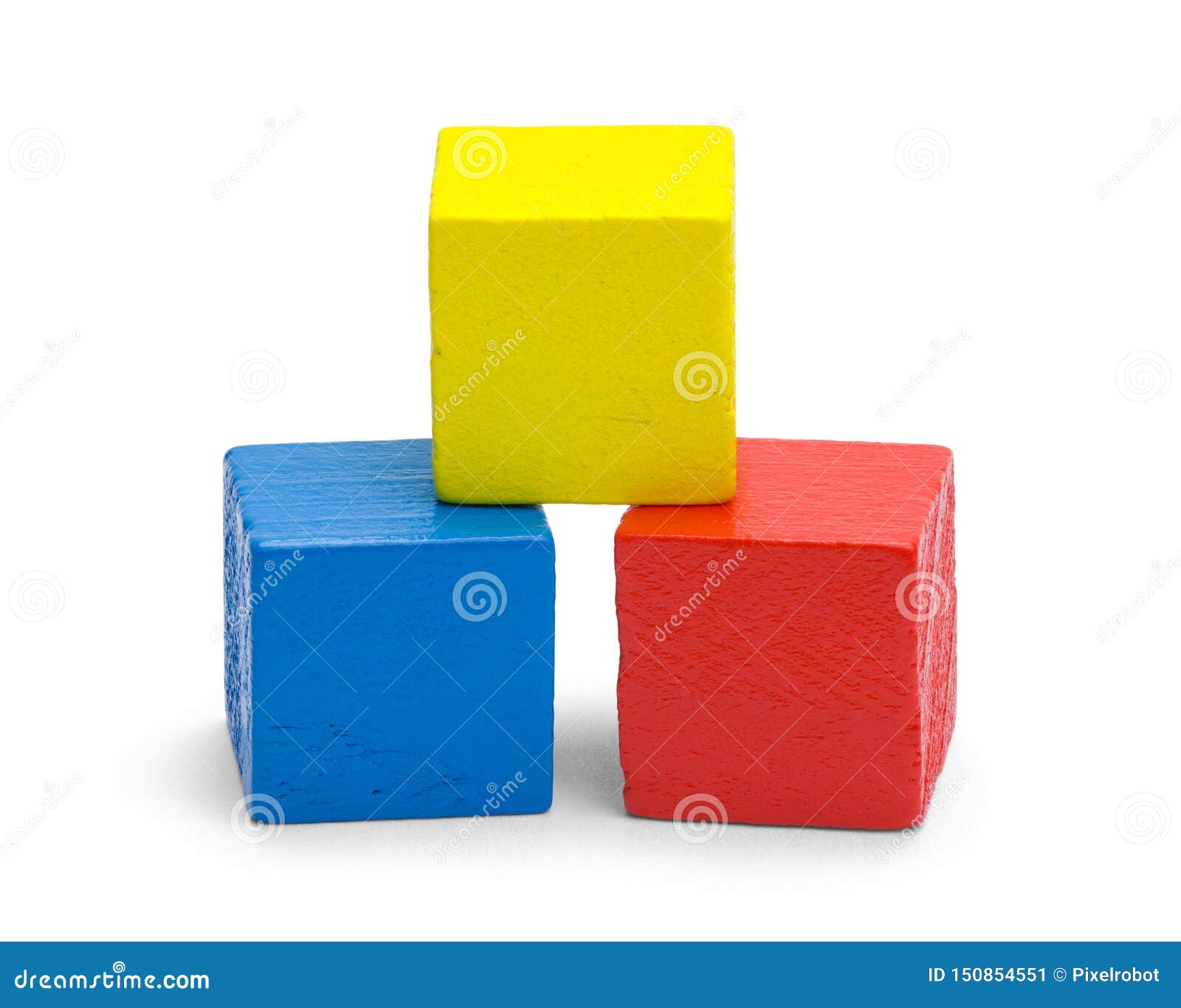 Three Colored Wood Blocks stock image. Image of strategy - 150854551