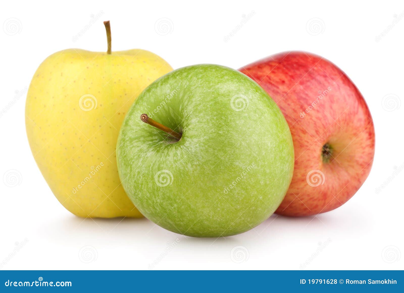 Three colorful apples stock photo. Image of nutritious - 19791628