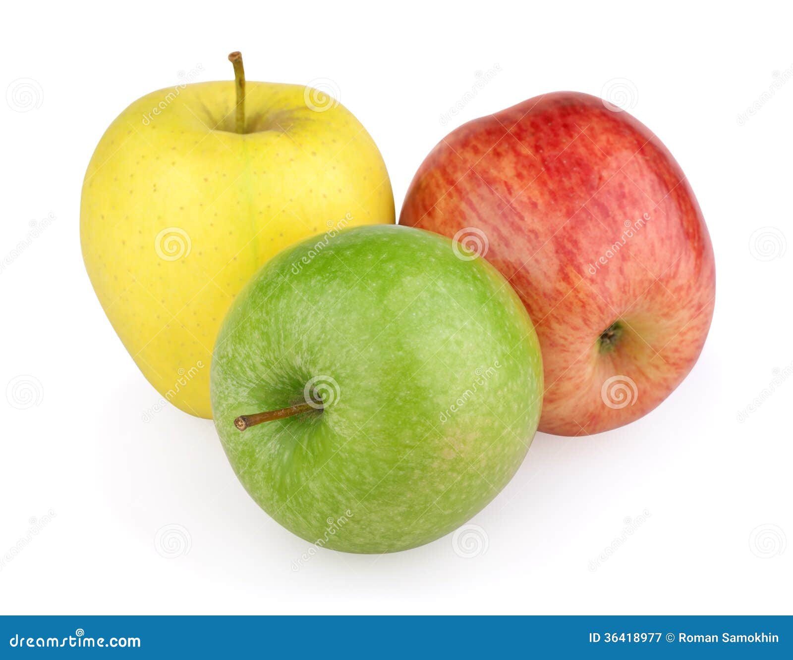 Three colorful apples stock image. Image of group, full - 36418977