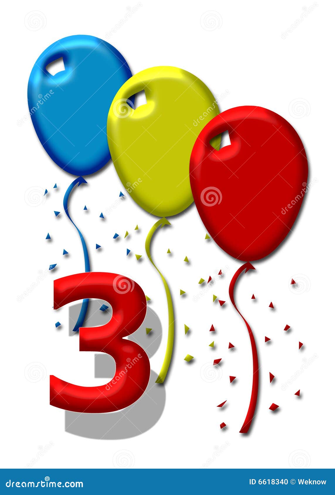 Three colorful balloons stock illustration. Illustration of event - 6618340