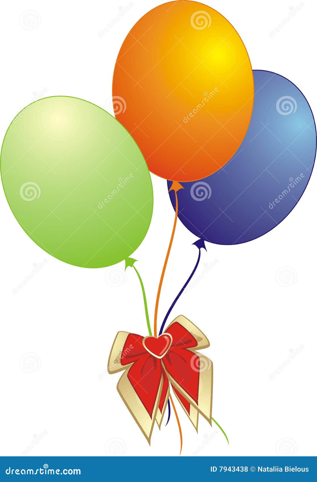 Three colorful balloons stock vector. Illustration of beautiful - 7943438