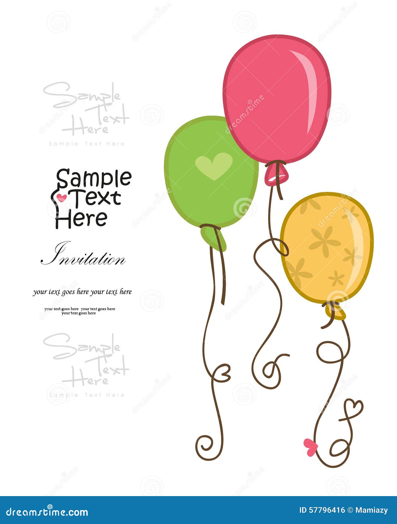 Three Colorful balloons stock vector. Illustration of design - 57796416