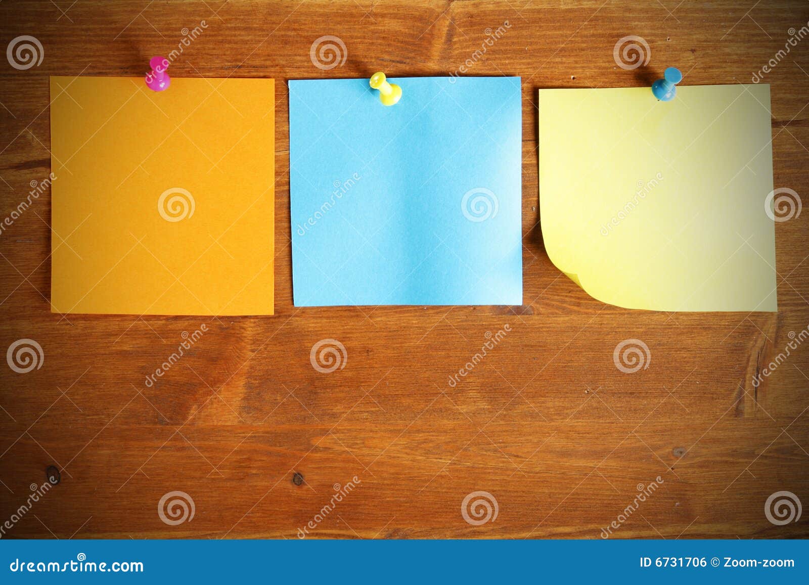 Three Colorful Blank Note Papers Stock Photo - Image of blank ...