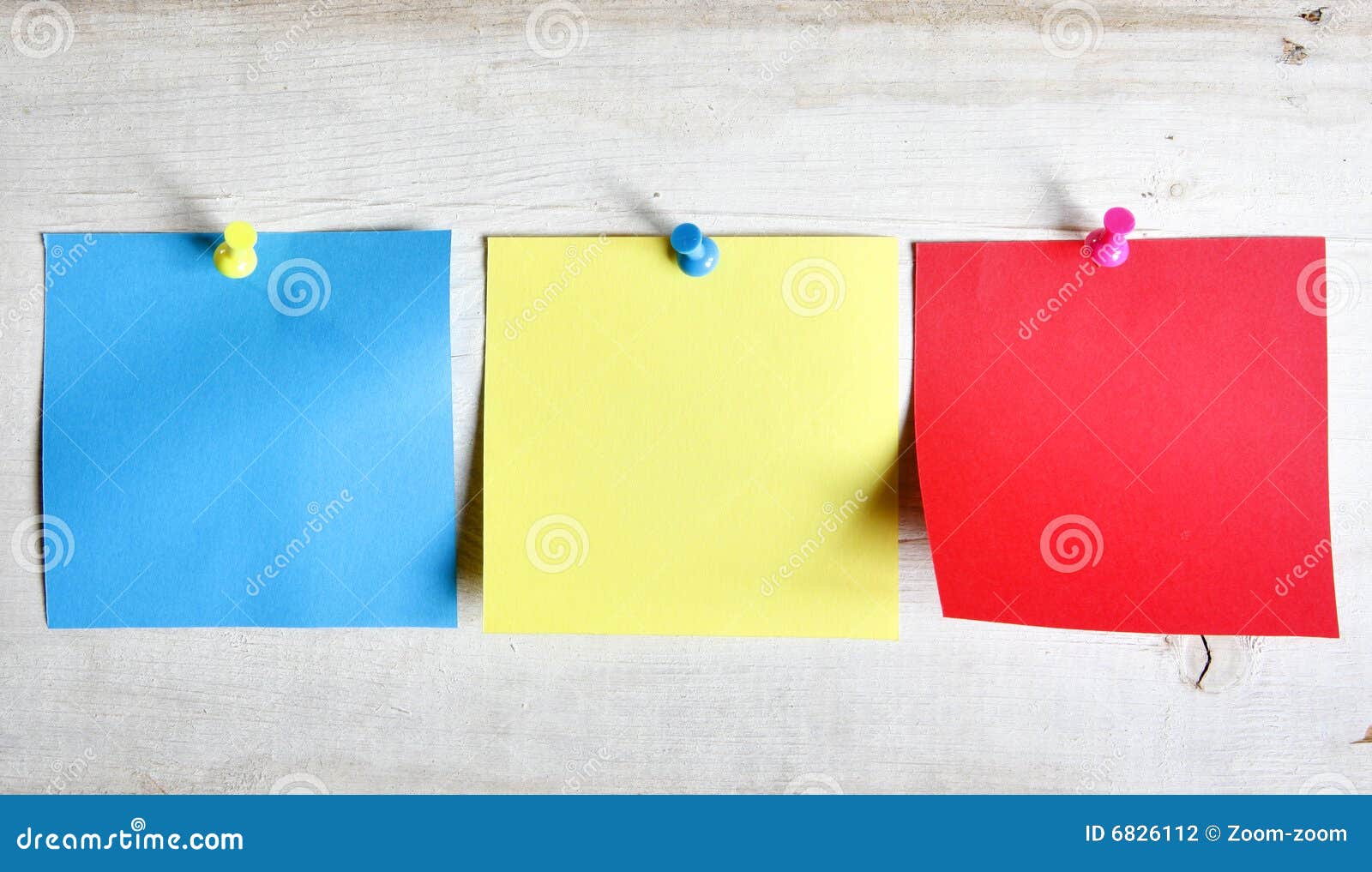 Three Colorful Blank Note Papers Stock Photo - Image of post ...