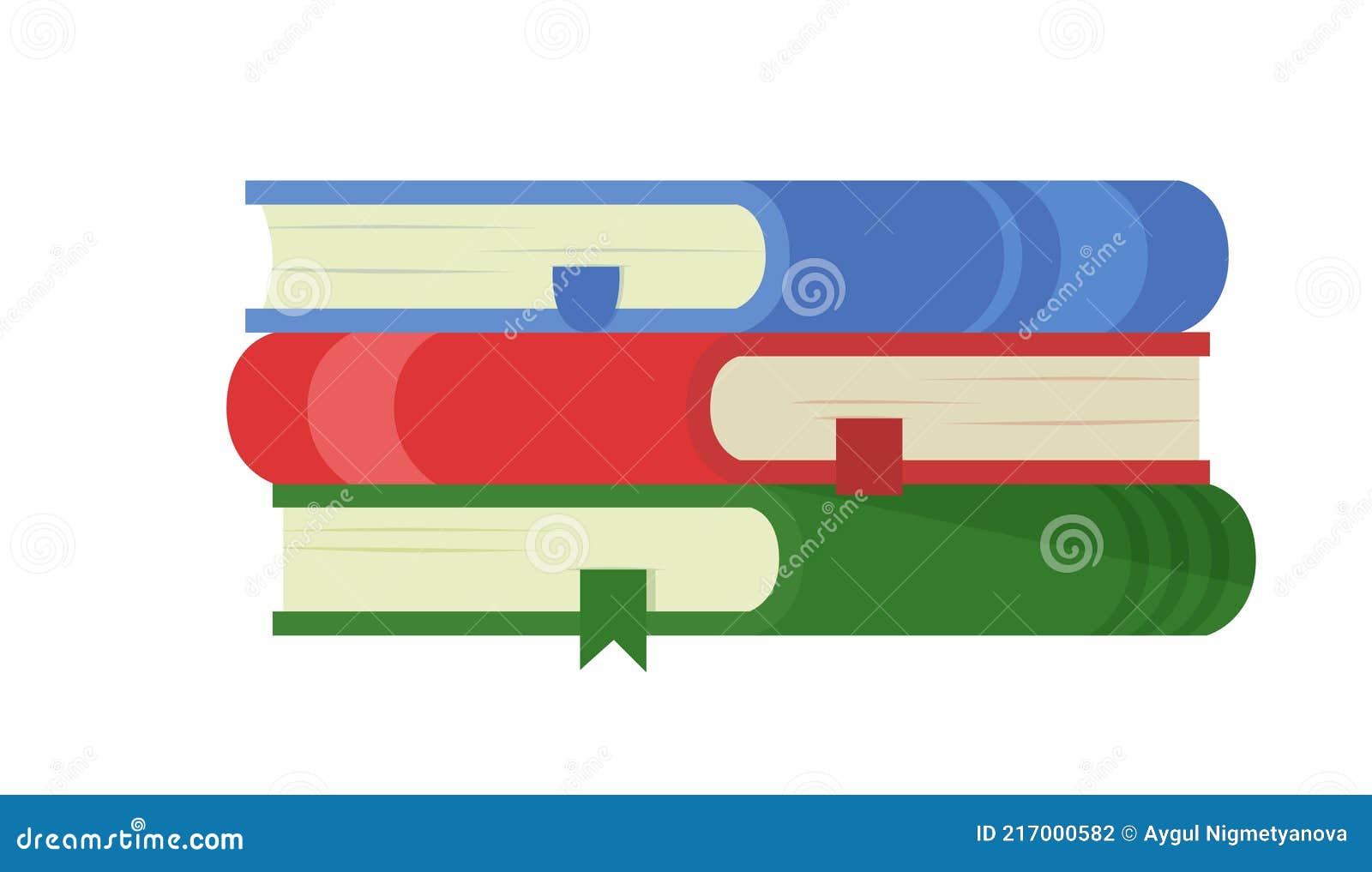 Three Colorful Books on White Background Isolated Vector Illustration ...