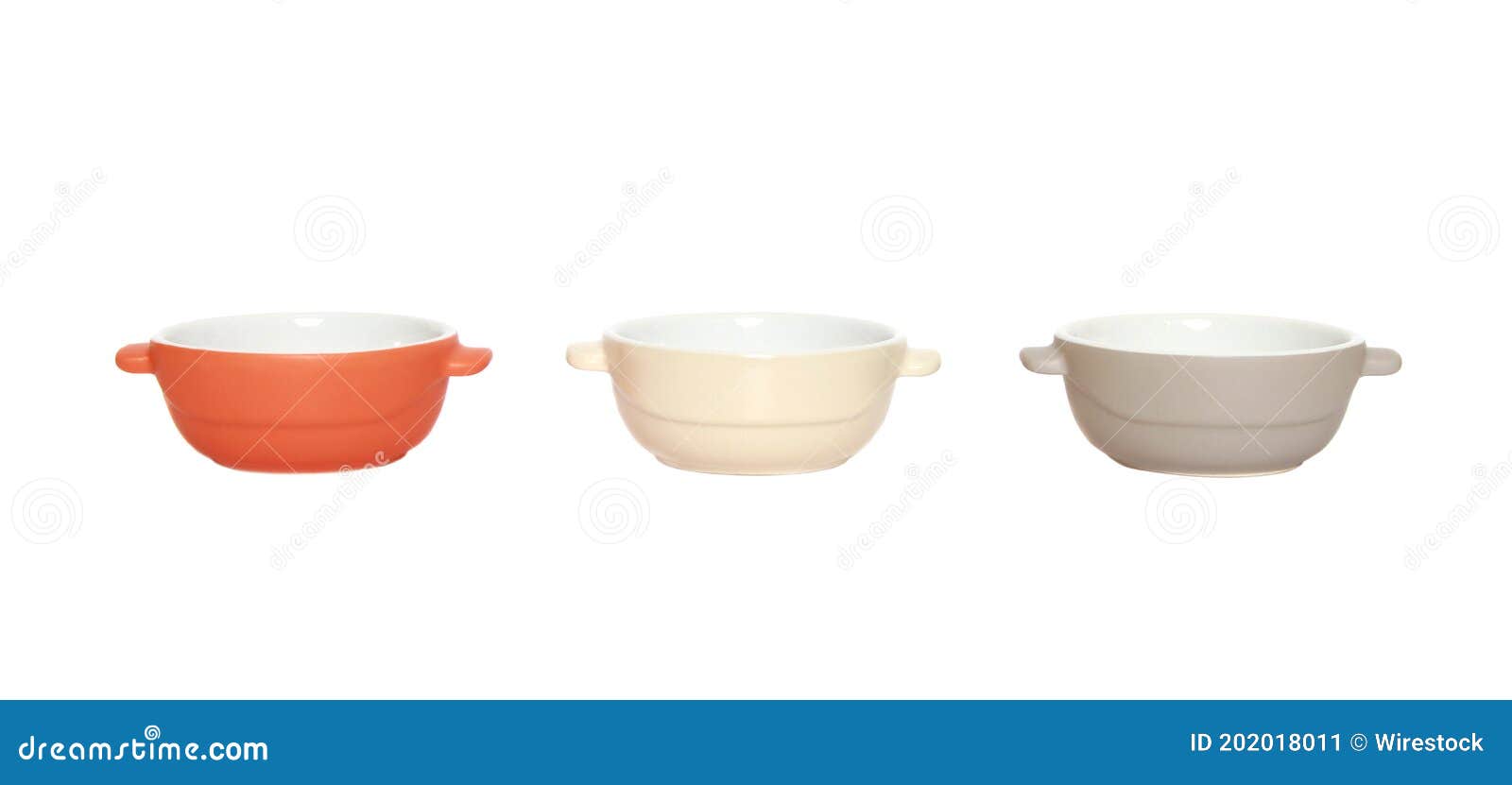 Colorful Bowls Isolated on White Background Stock Image - Image of bowl ...
