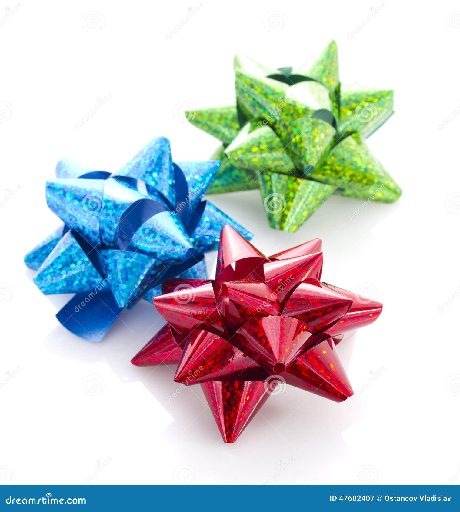 Three Colorful Bows Isolated Stock Image - Image of celebration ...