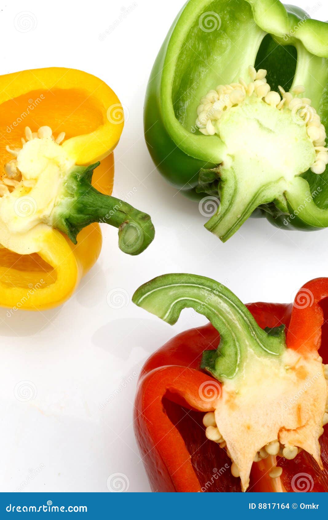 Three colorful capsicums stock photo. Image of pepper - 8817164