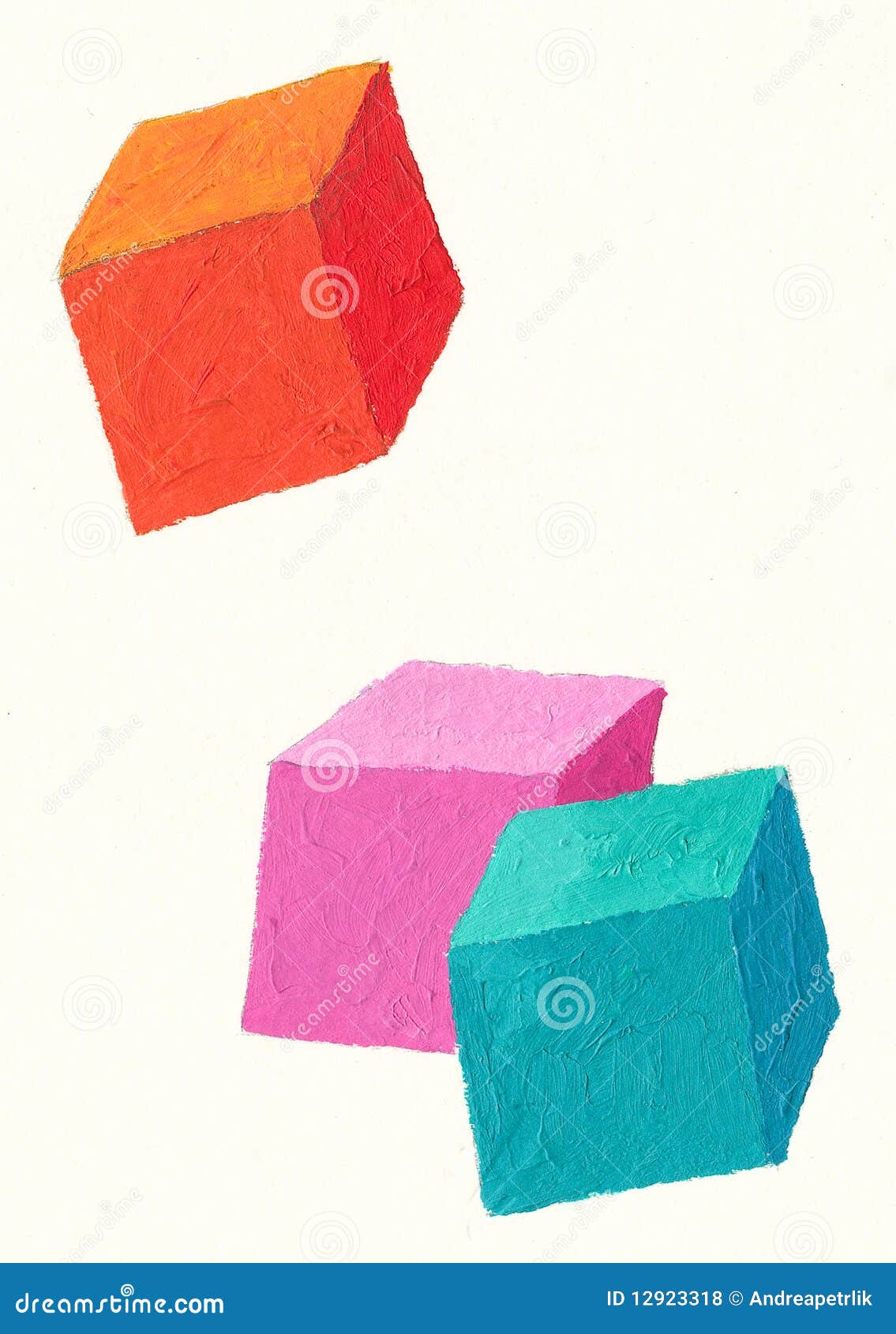 Three colorful cubes stock illustration. Illustration of colorful ...