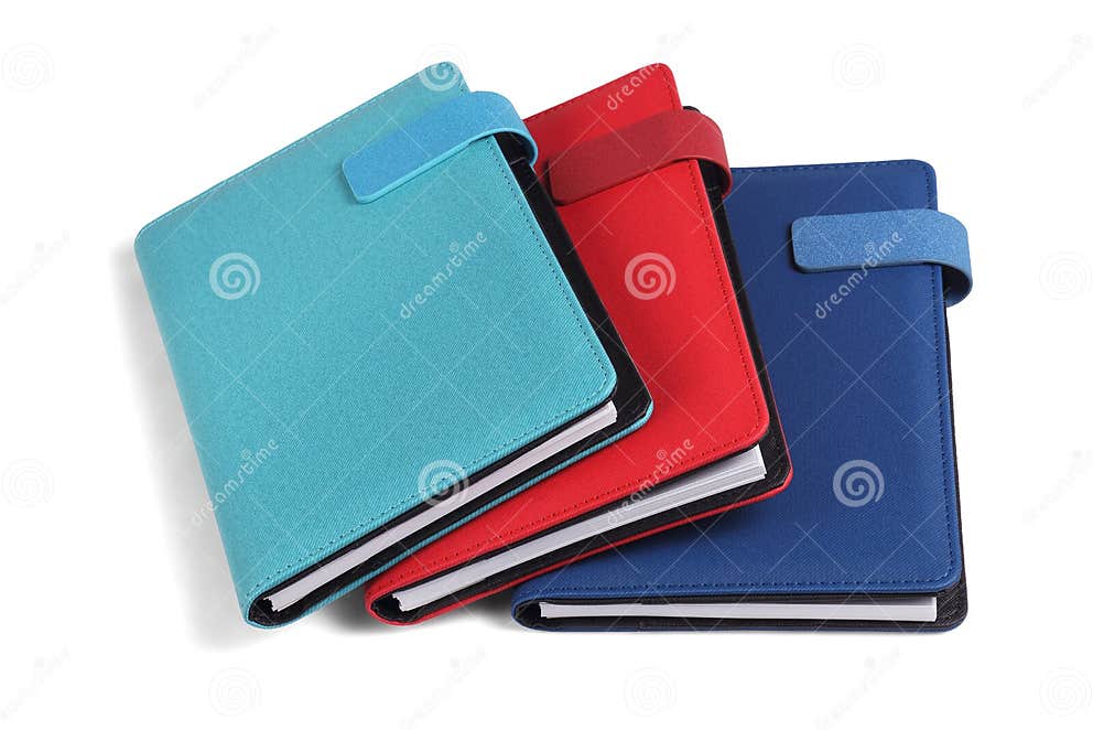 Three Colorful Diaries stock image. Image of isolated - 238793621