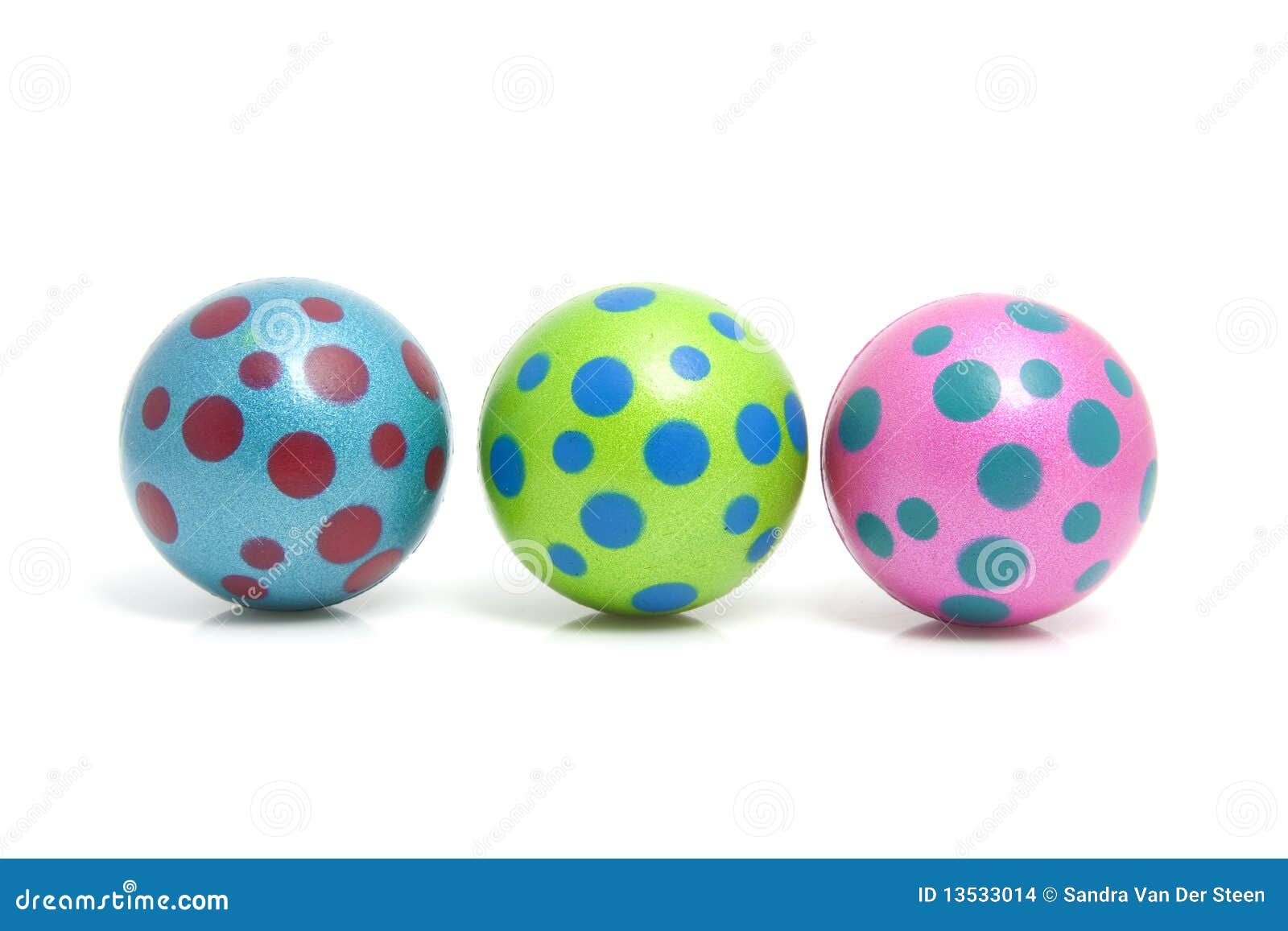 Three Colorful Dotted Balls Stock Photo - Image of sports, play: 13533014