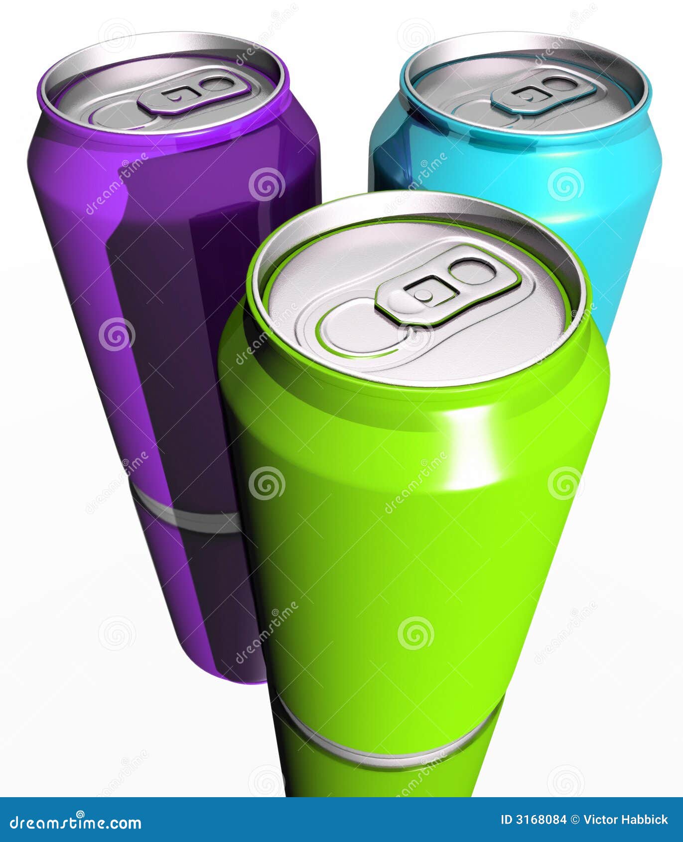 Three colorful drink cans stock illustration. Illustration of pull ...