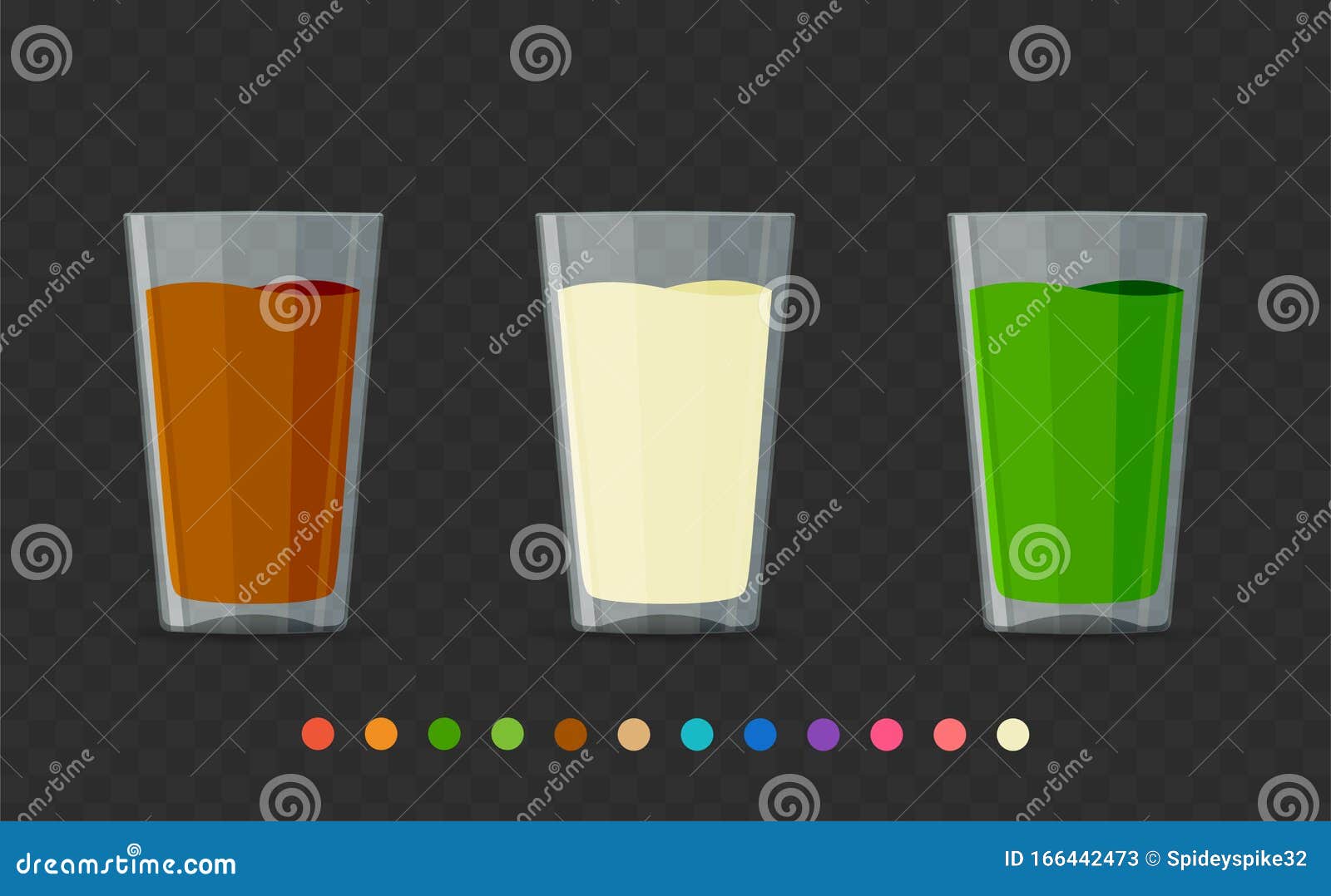 Three Colorful Drinks with Optional Color Bar Stock Vector ...