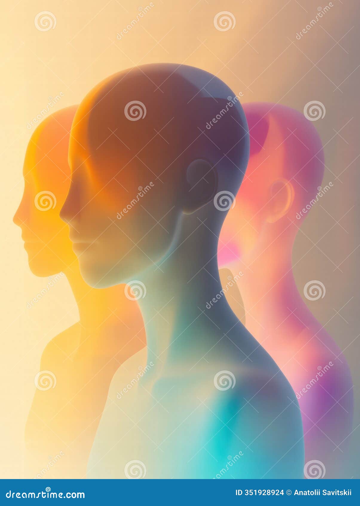 Faceless Abstract Avatars for Creative Mock Up with Space for ...