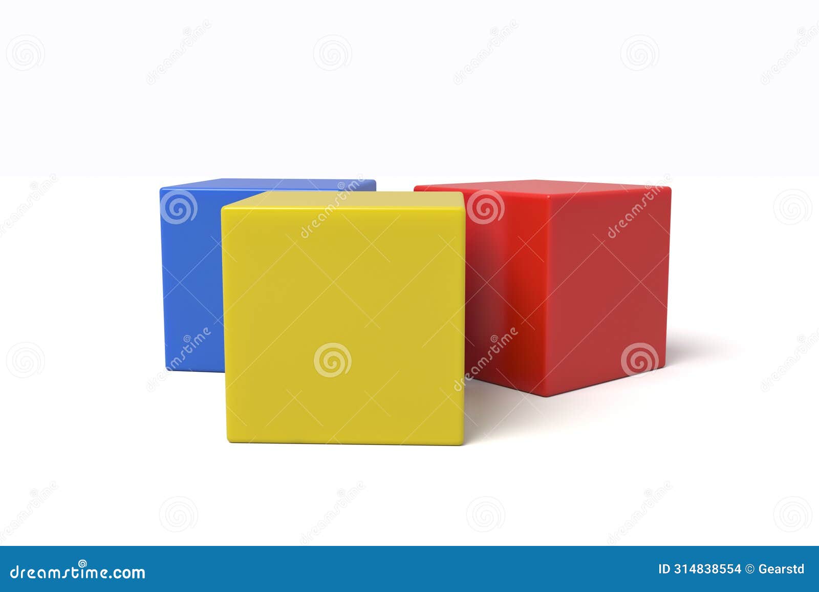 Three Colorful Geometric Cubes in Primary Colors Stock Illustration ...