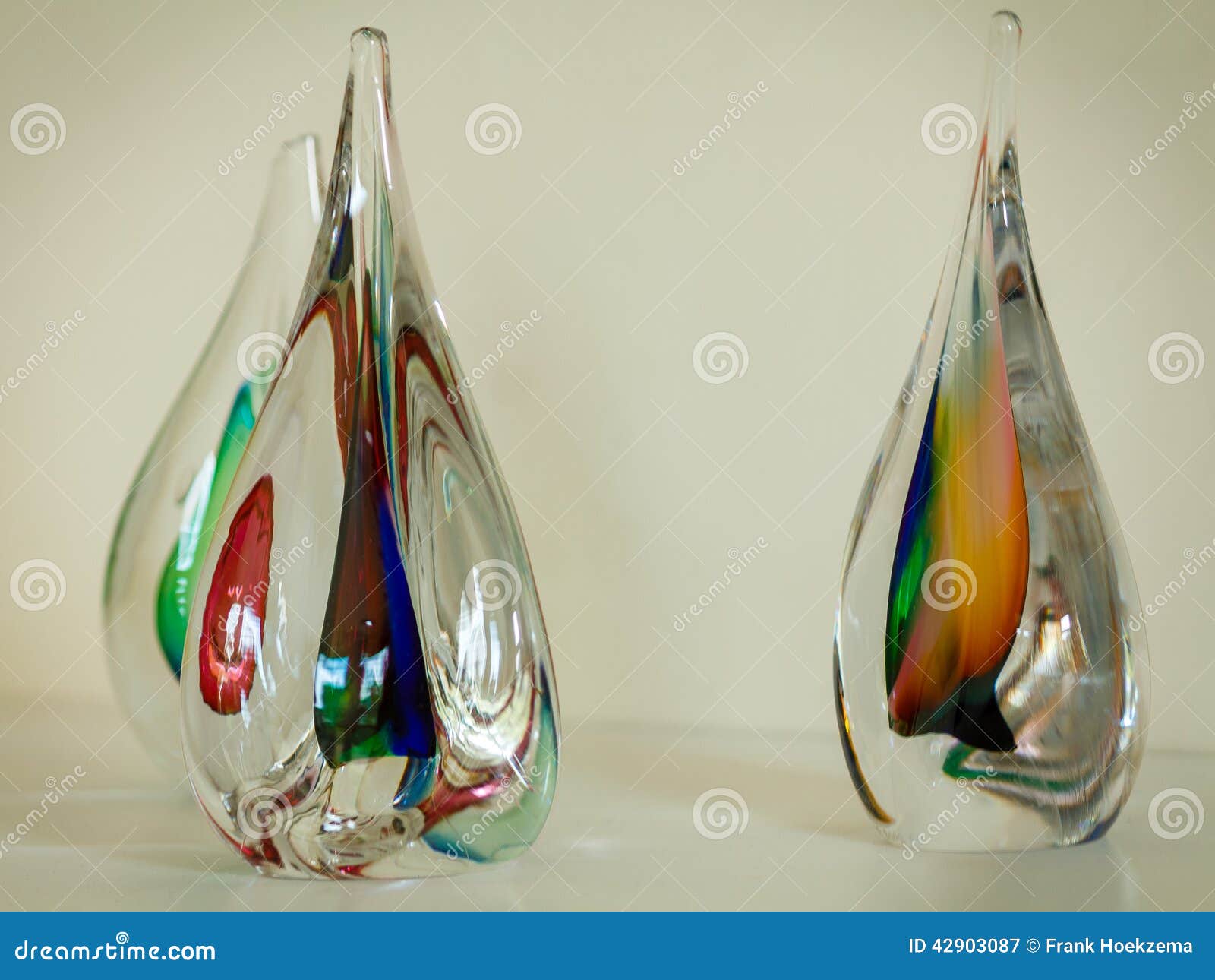 Three Colorful Glass Sculptures Stock Image - Image of design ...