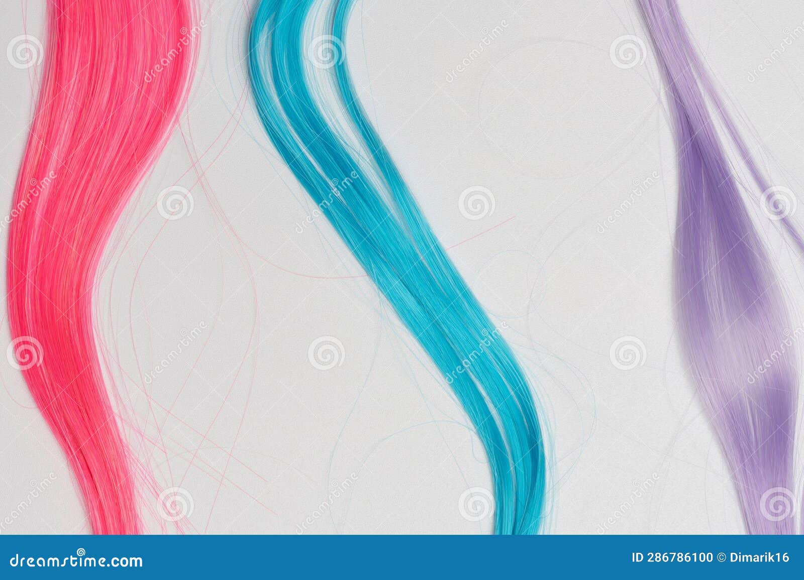 Three Colorful Hair Strands Stock Photo - Image of healthy, strong ...