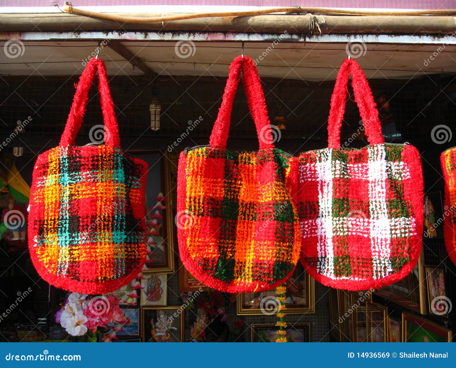 Three colorful handbags stock image. Image of clear, beauty - 14936569